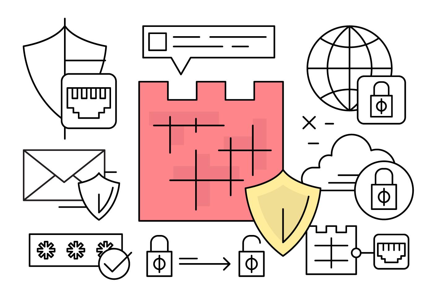 Computer Security Icons 152502 Vector Art at Vecteezy