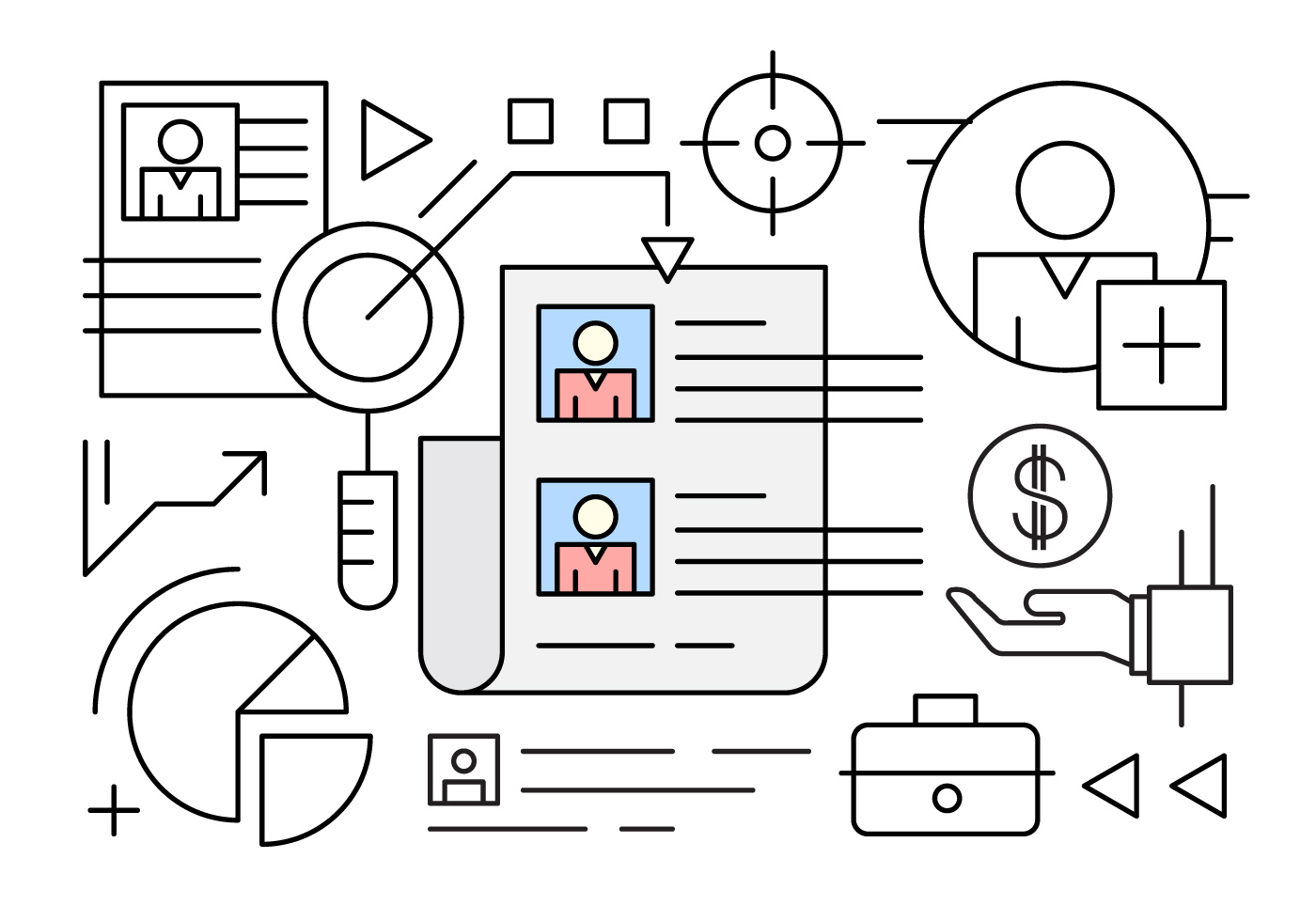 Linear Human Resources Vector Elements 152504 Vector Art at Vecteezy
