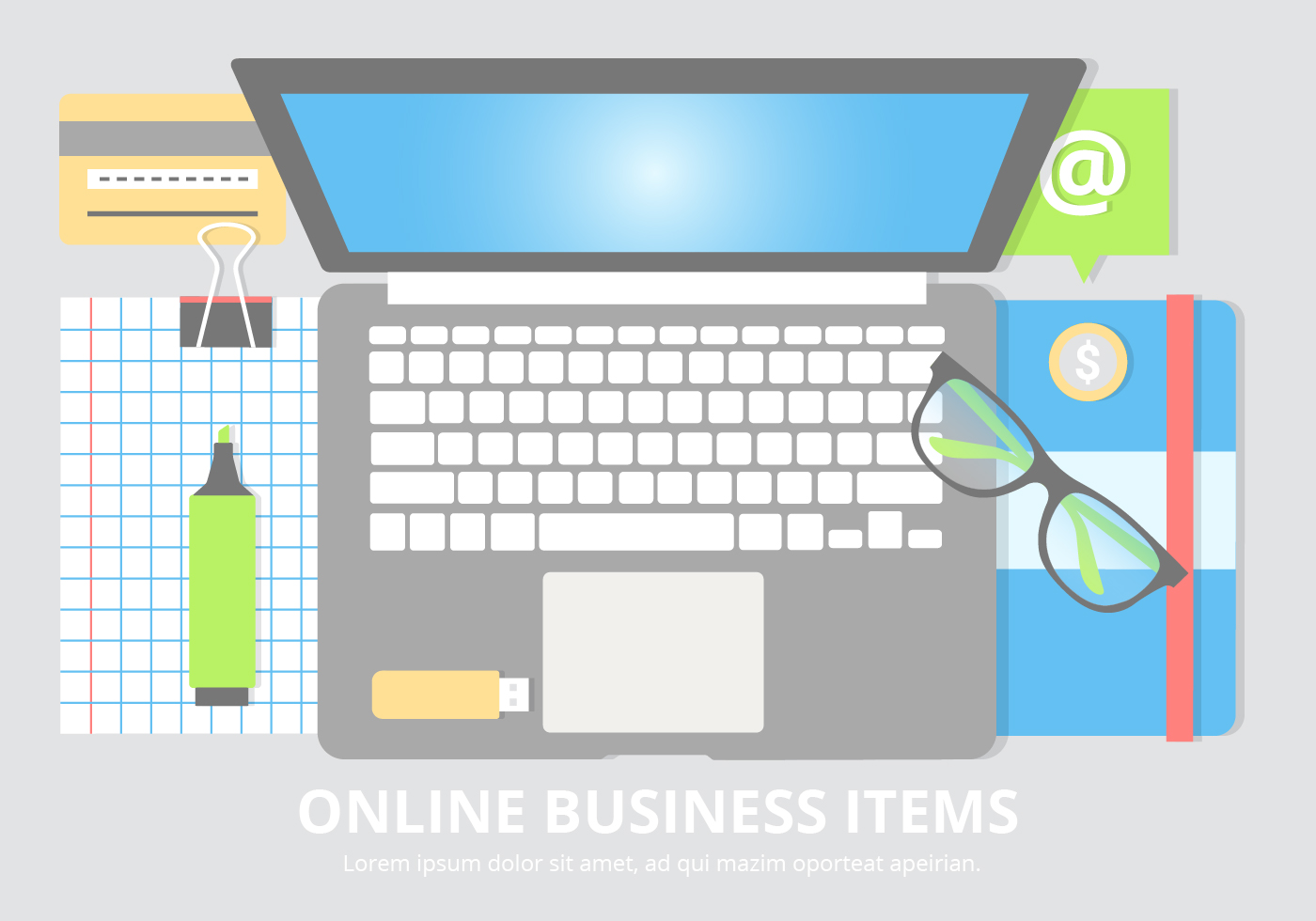 Free Flat Design Vector Office Elements 152839 Vector Art at Vecteezy