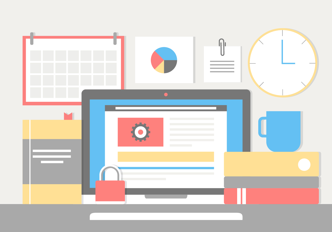 Free Flat Design Vector Office Business Elements 152847 Vector Art at ...