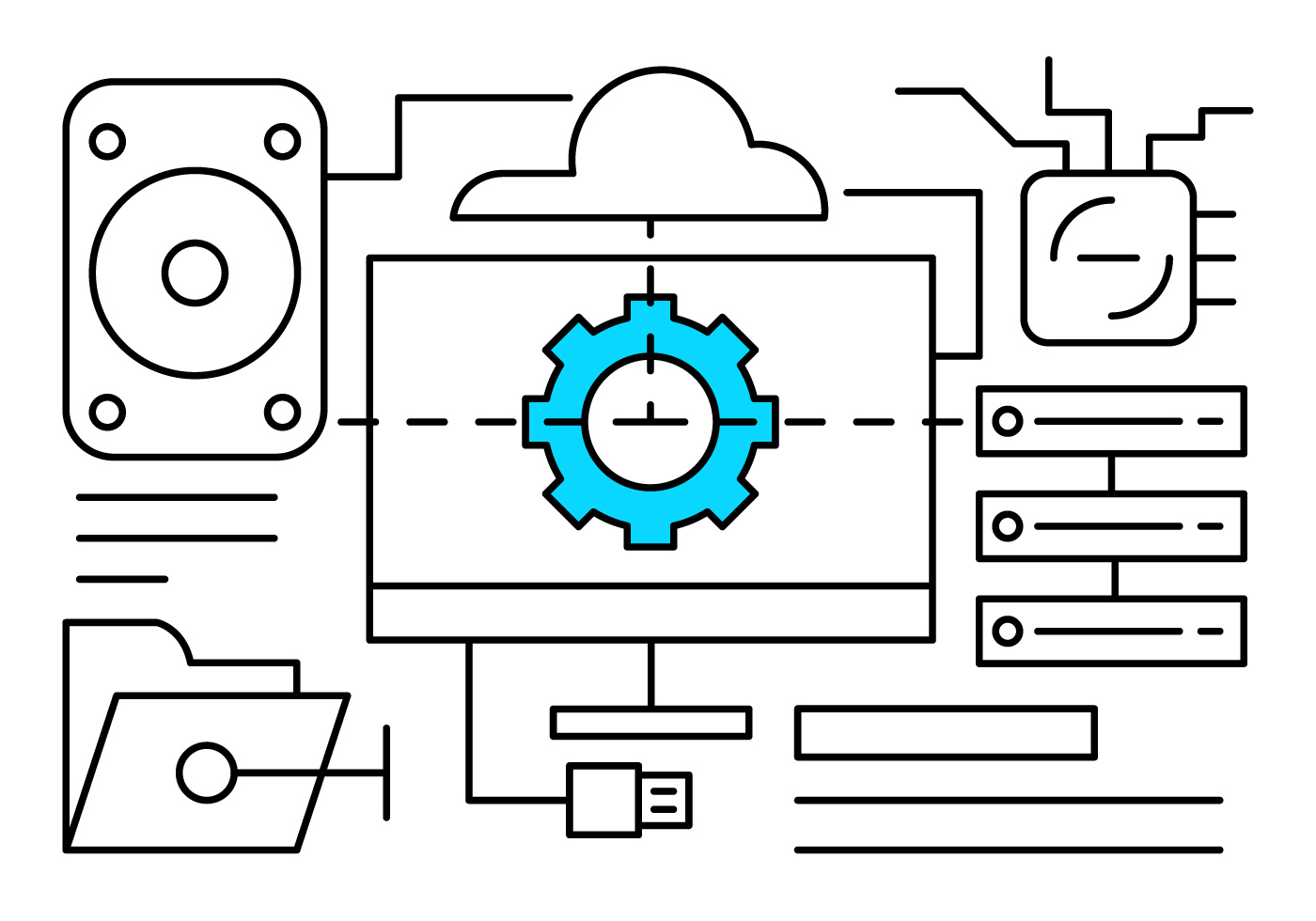 Linear Computer Network Vector Icons 152865 Vector Art at Vecteezy
