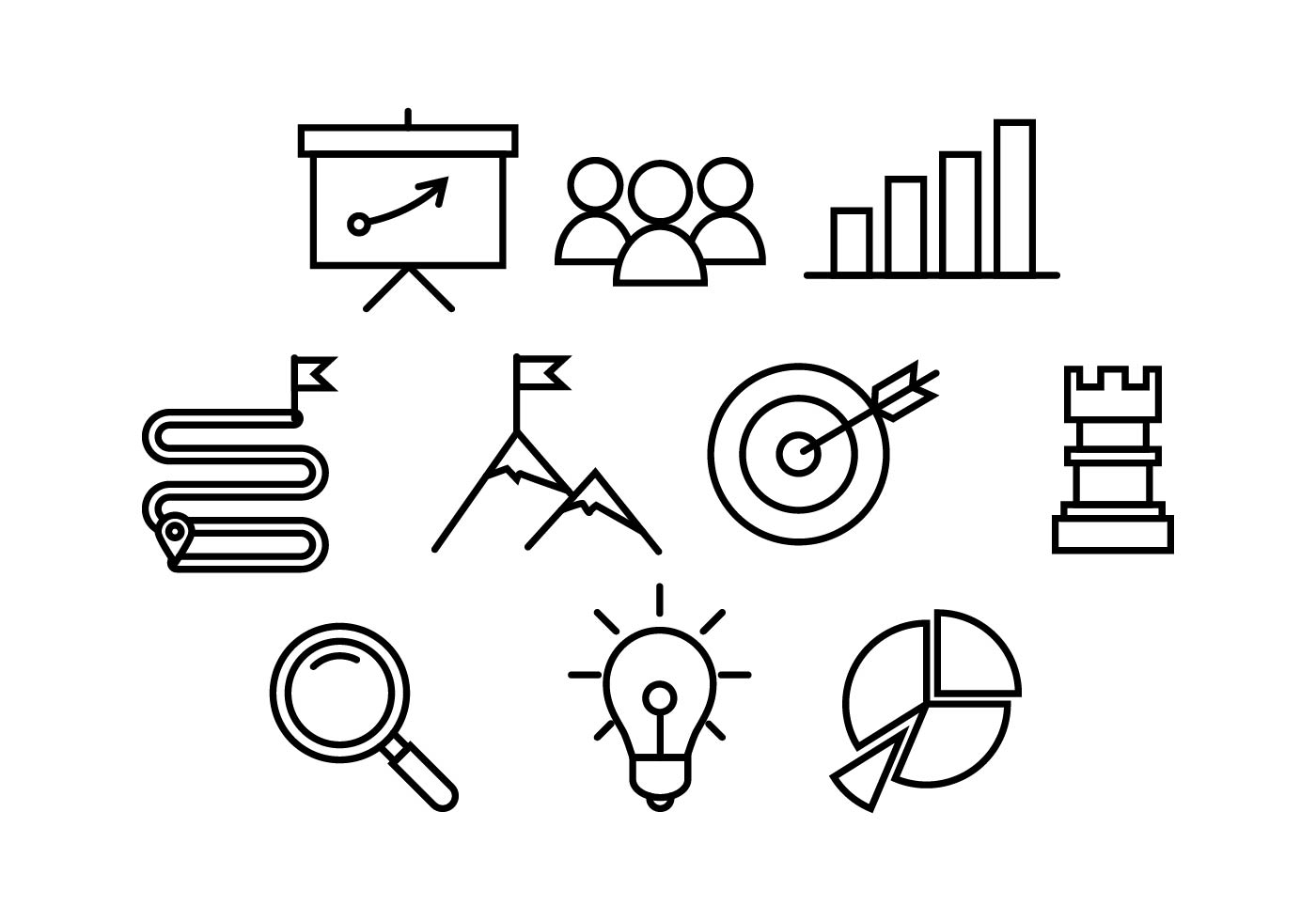 Business Strategy Line Icon Vector 153240 Vector Art At Vecteezy