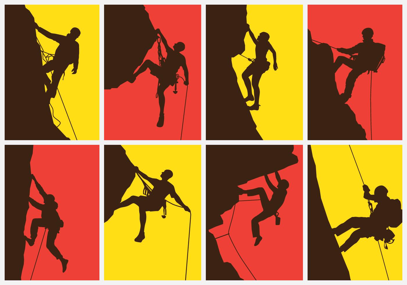 Mountain Climber Illustration Set 154003 Vector Art at Vecteezy