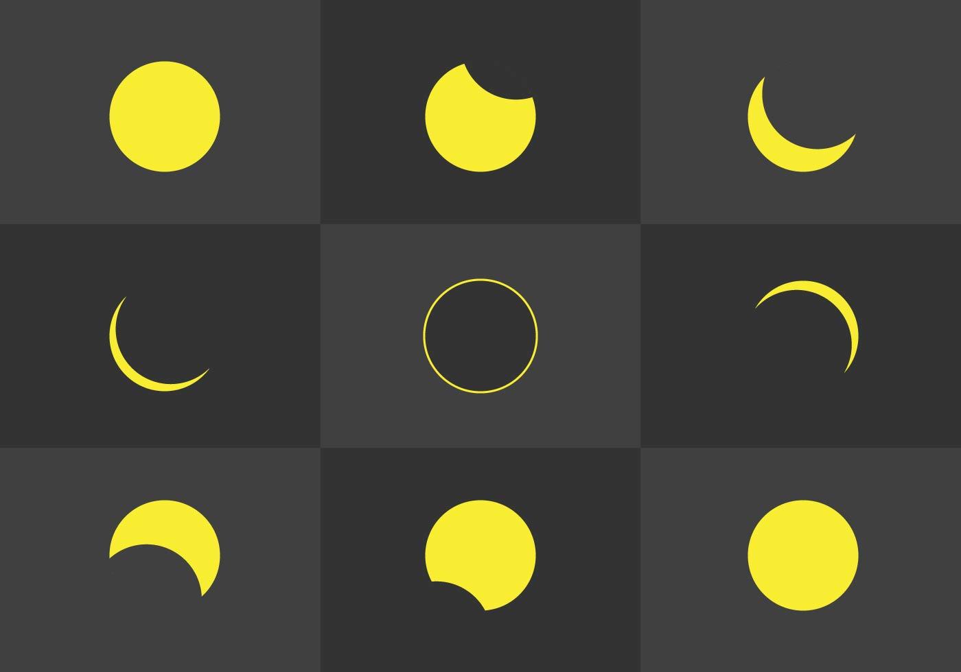 Flat Solar Eclipse Phases Vectors 156712 Vector Art at Vecteezy