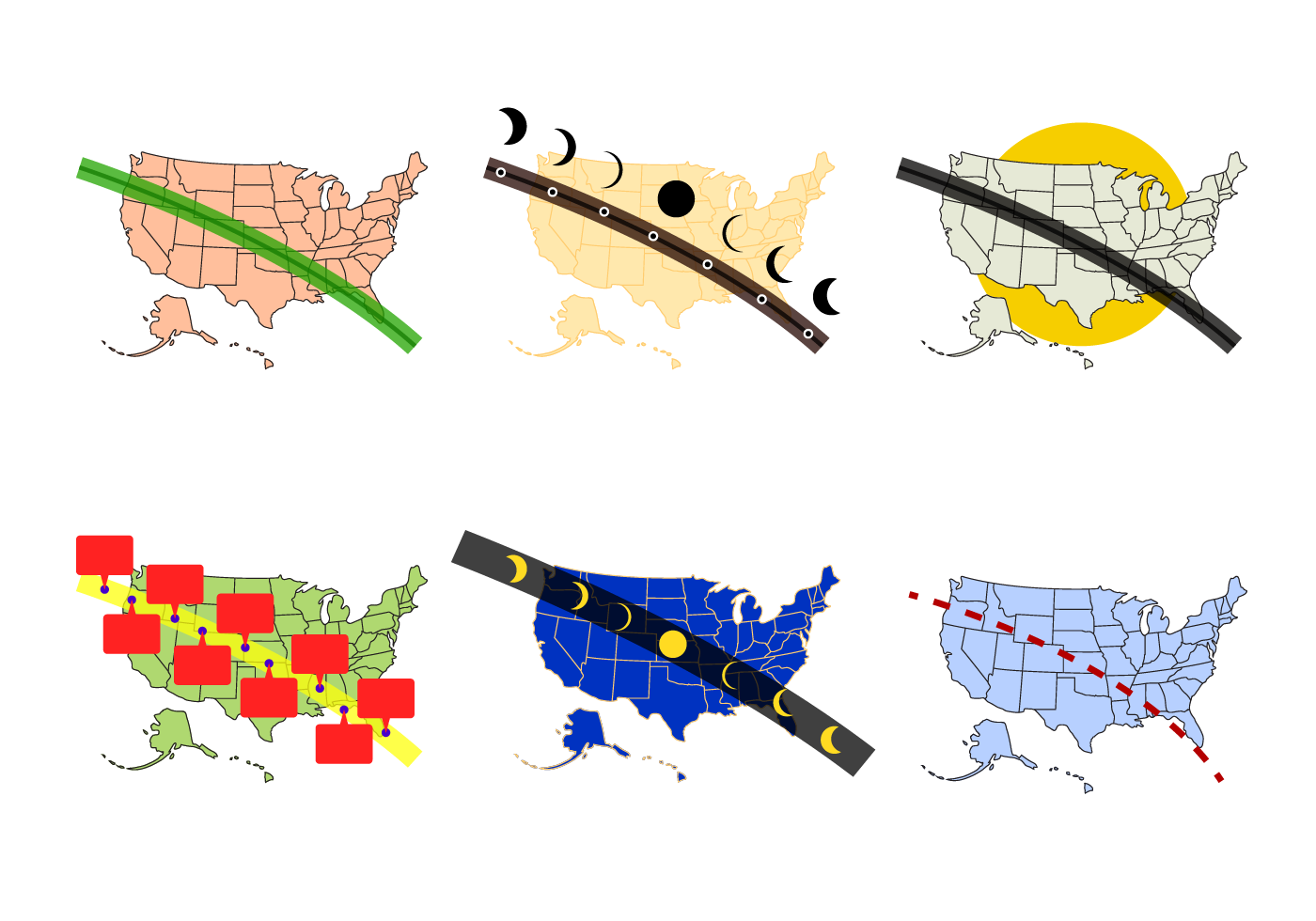US Solar Eclipse Path Map Vector 156717 Vector Art at Vecteezy