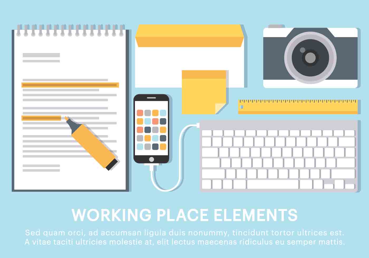 Free Vector Work Space Elements 157175 Vector Art at Vecteezy