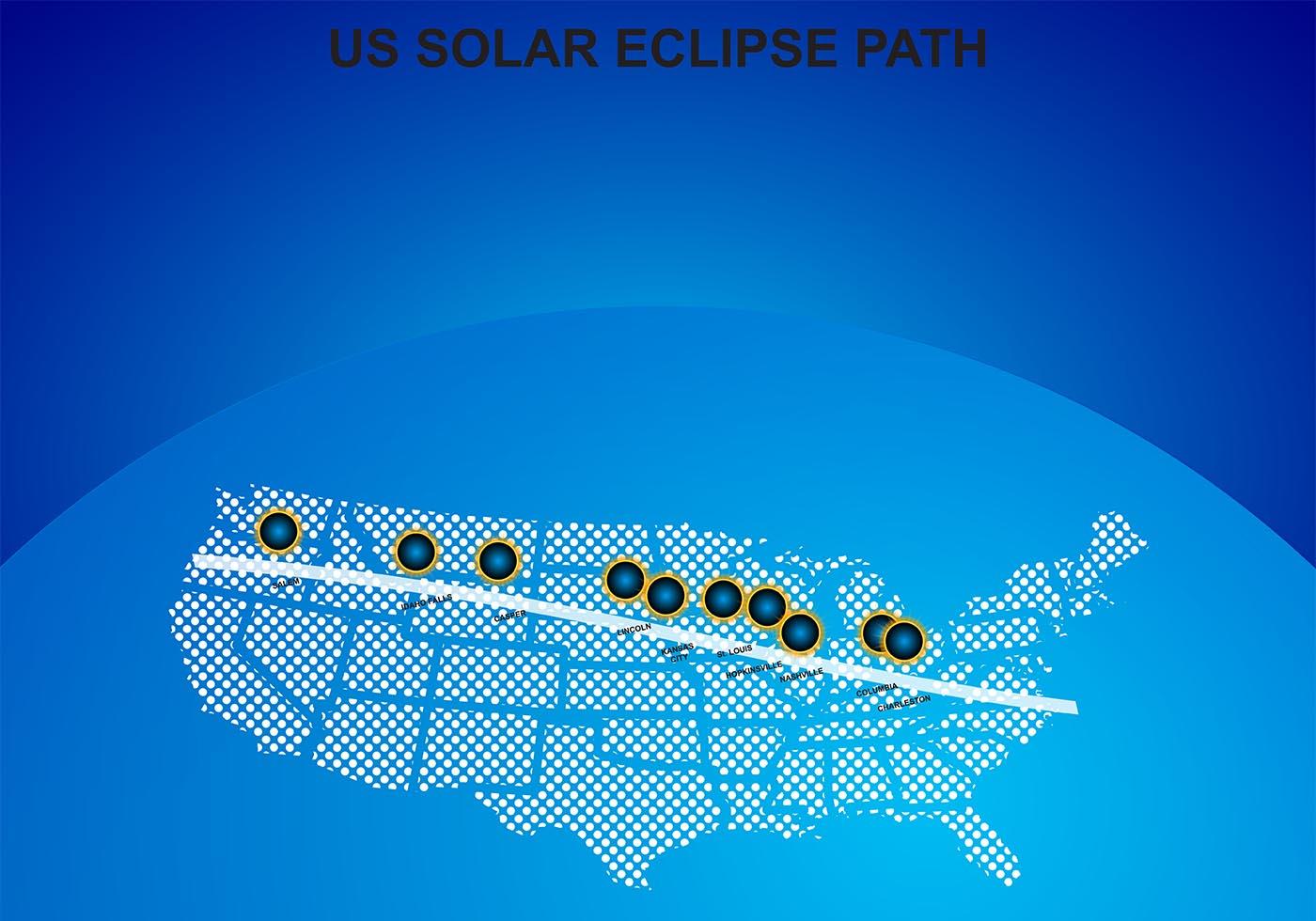 US Solar Eclipse Path Map Vector 157943 Vector Art at Vecteezy