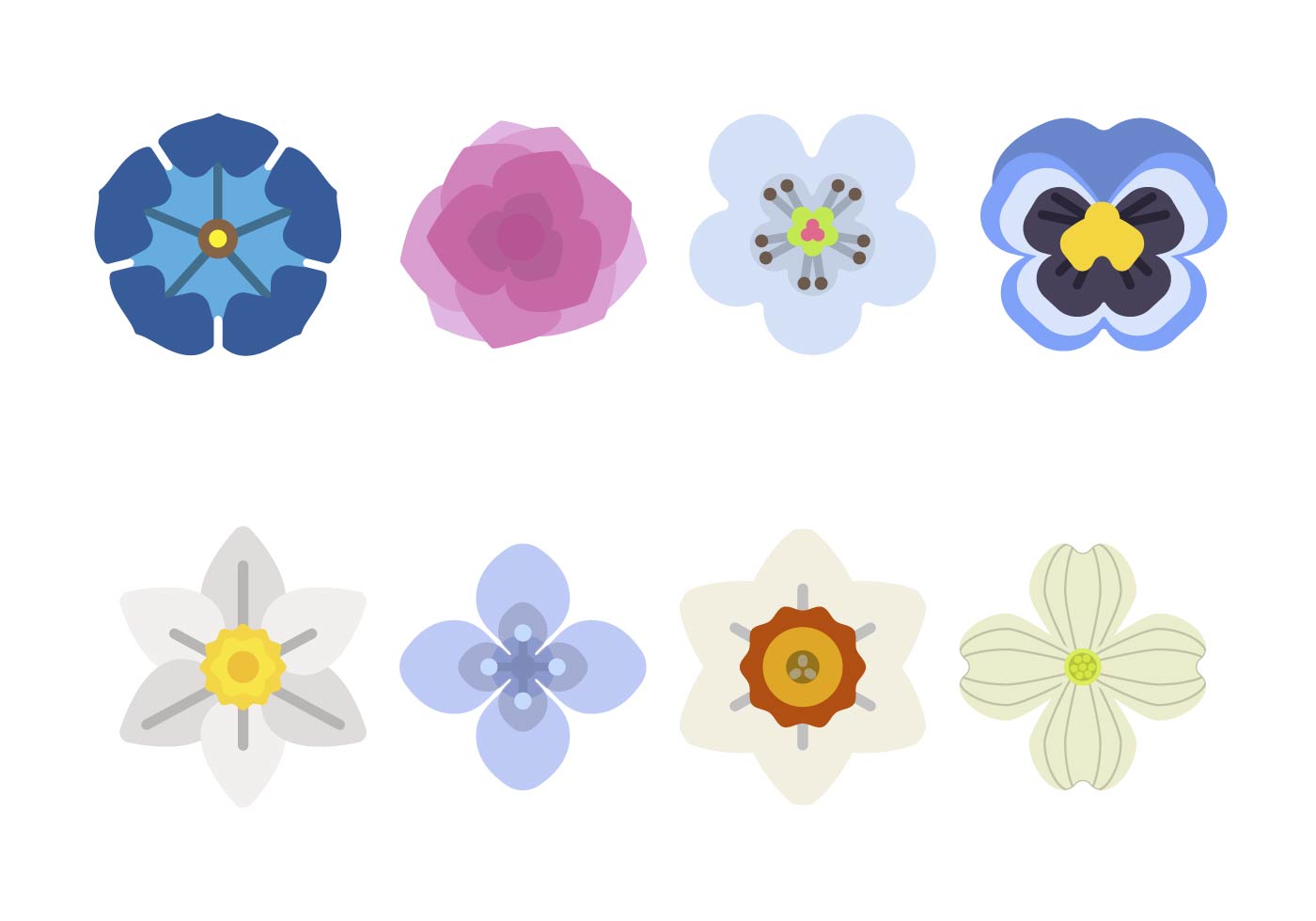 Flat Flower Vectors 158349 Vector Art at Vecteezy