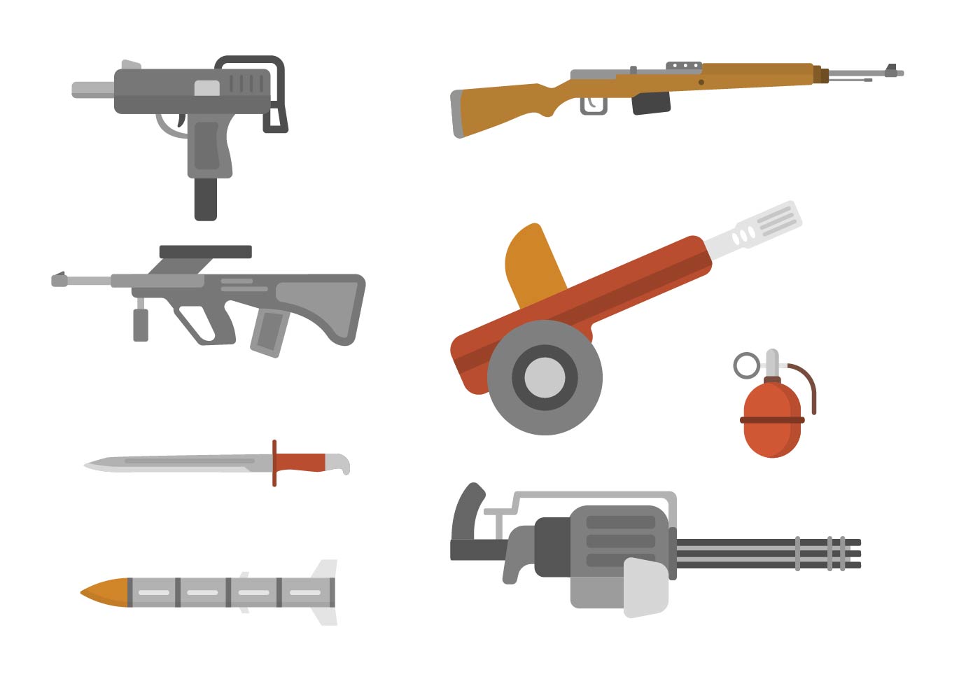 Flat Weapon Vectors 160142 Vector Art At Vecteezy