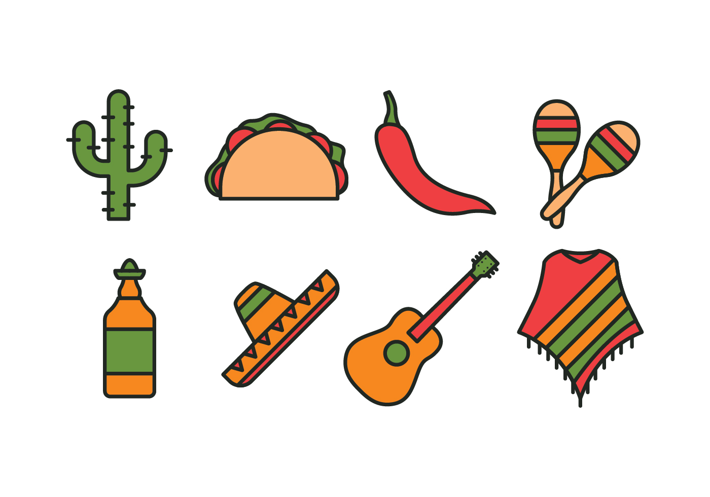 Mexico Icon Set 161300 Vector Art at Vecteezy