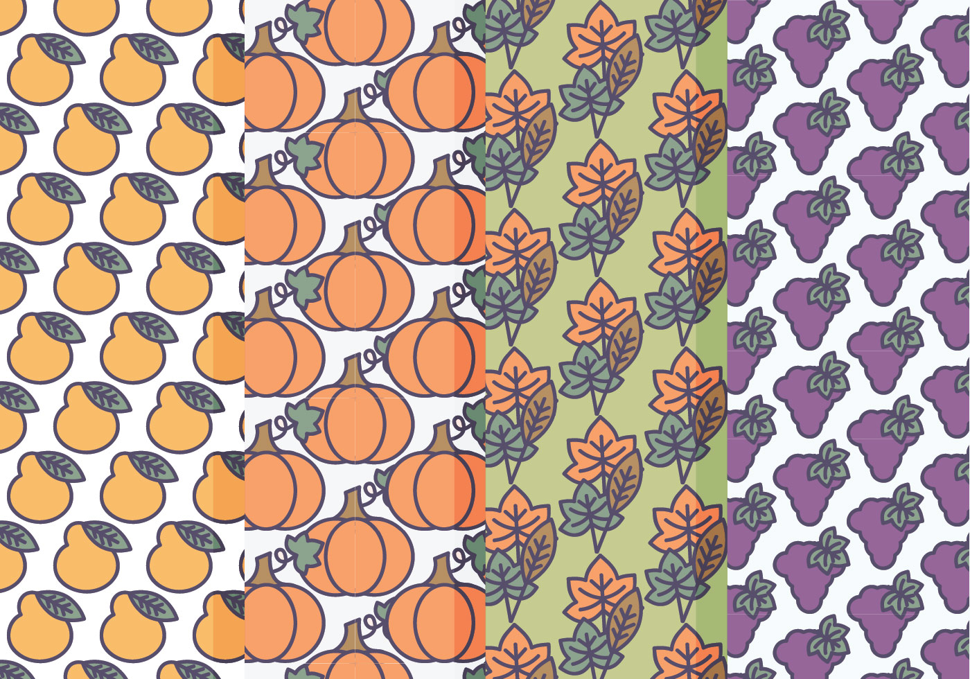 Vector Set of Fall Patterns 161443 Vector Art at Vecteezy