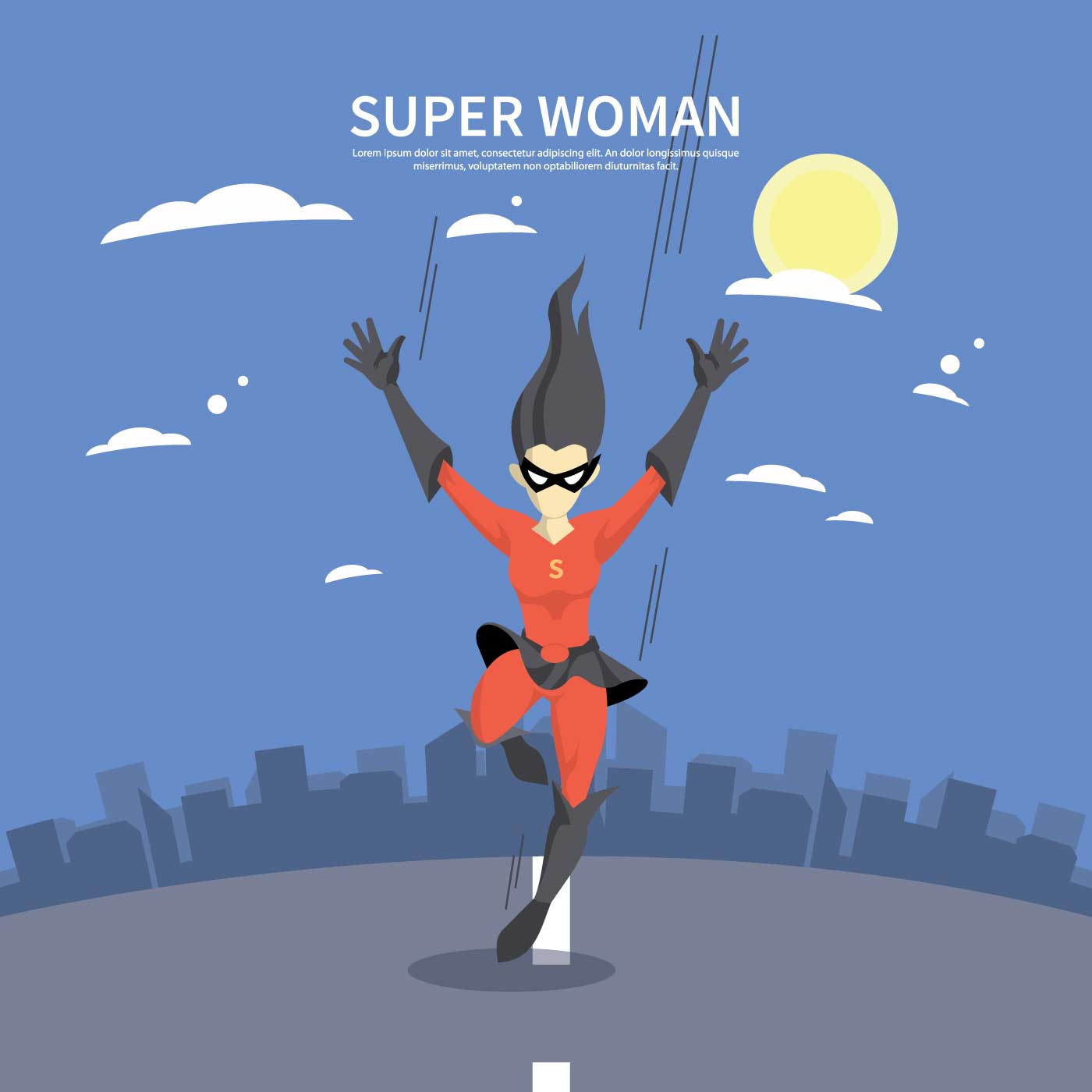 Free Superwoman Illustration 165433 Vector Art At Vecteezy