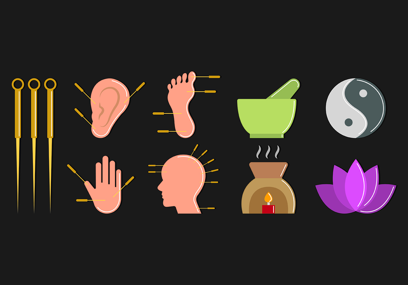 Set Of Acupuncture Icon 165608 Vector Art at Vecteezy Set Of Acupuncture Icon 165608 Vector Art at Vecteezy