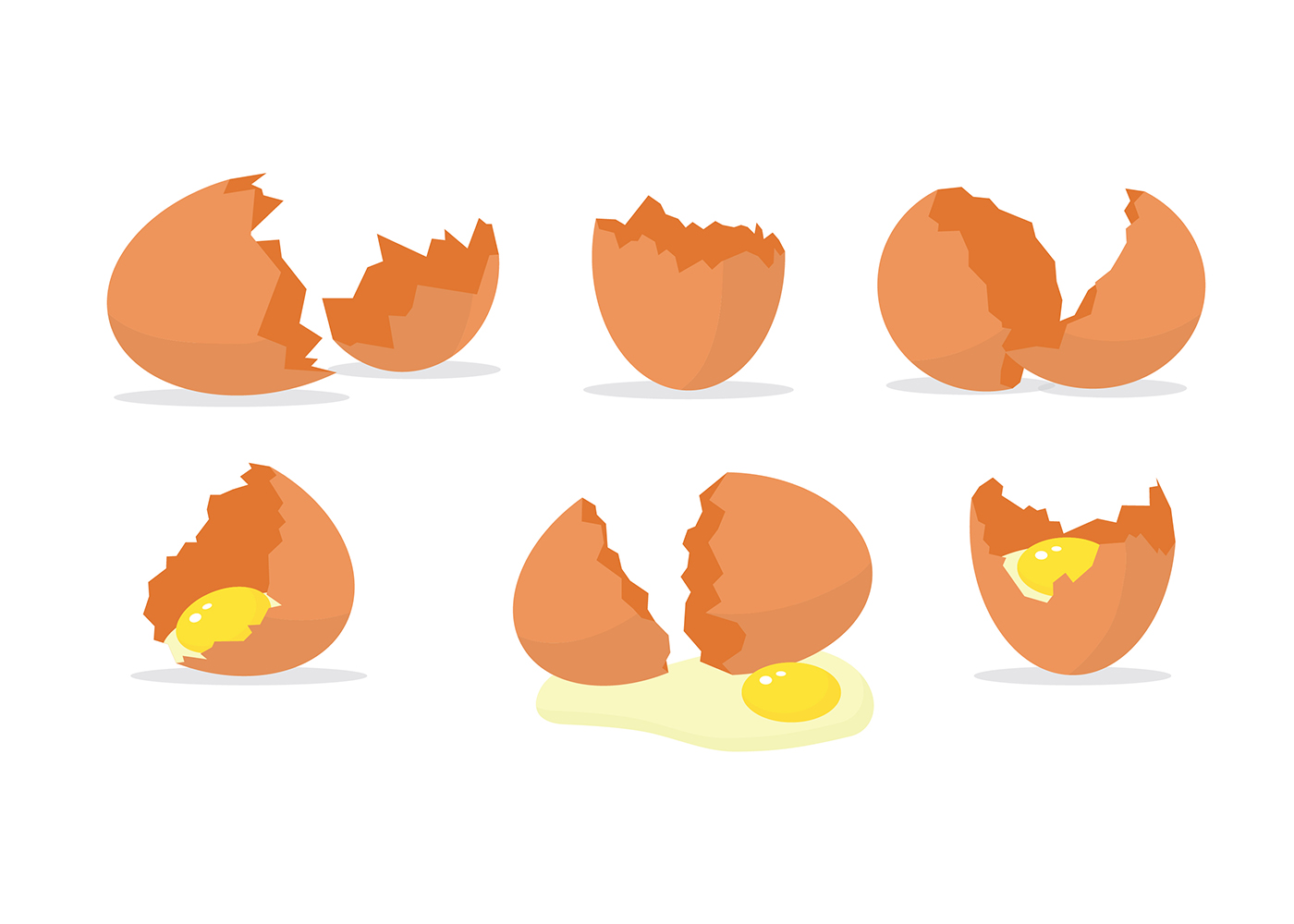 Broken Eggs Set Free Vector 166295 Vector Art at Vecteezy Broken Eggs Set Free Vector 166295 Vector Art at Vecteezy