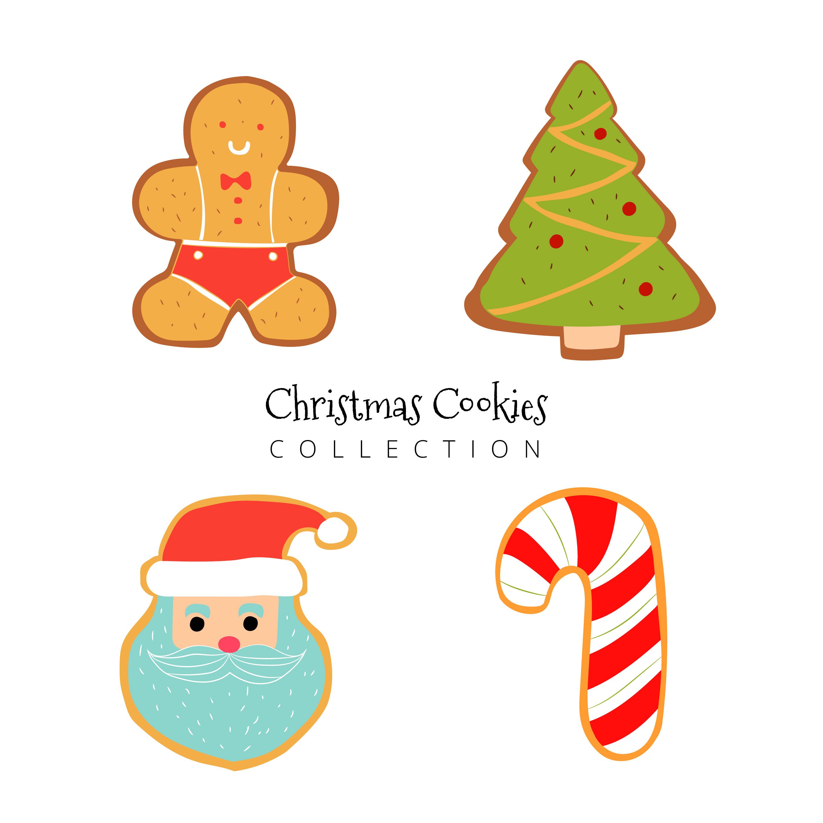 Cute Christmas Gingerbread Collection 166404 Vector Art at Vecteezy