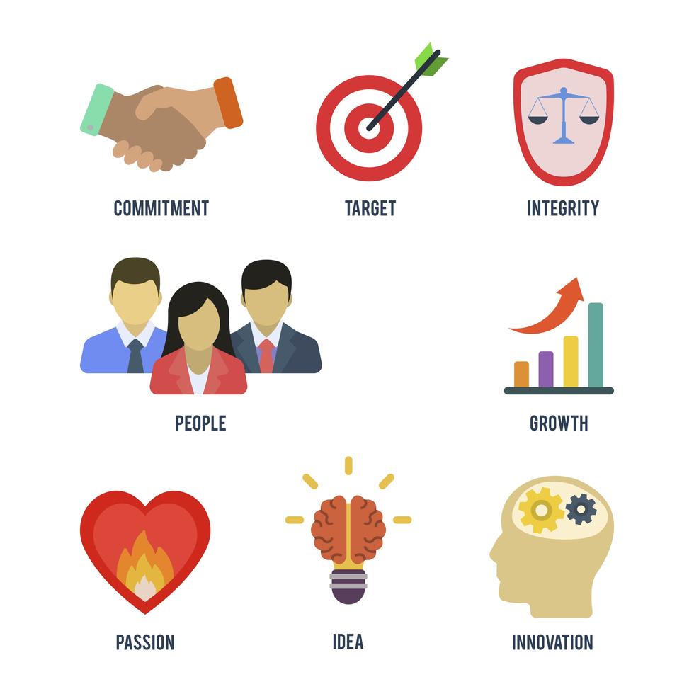 Flat Core Value Vectors 166819 Vector Art at Vecteezy