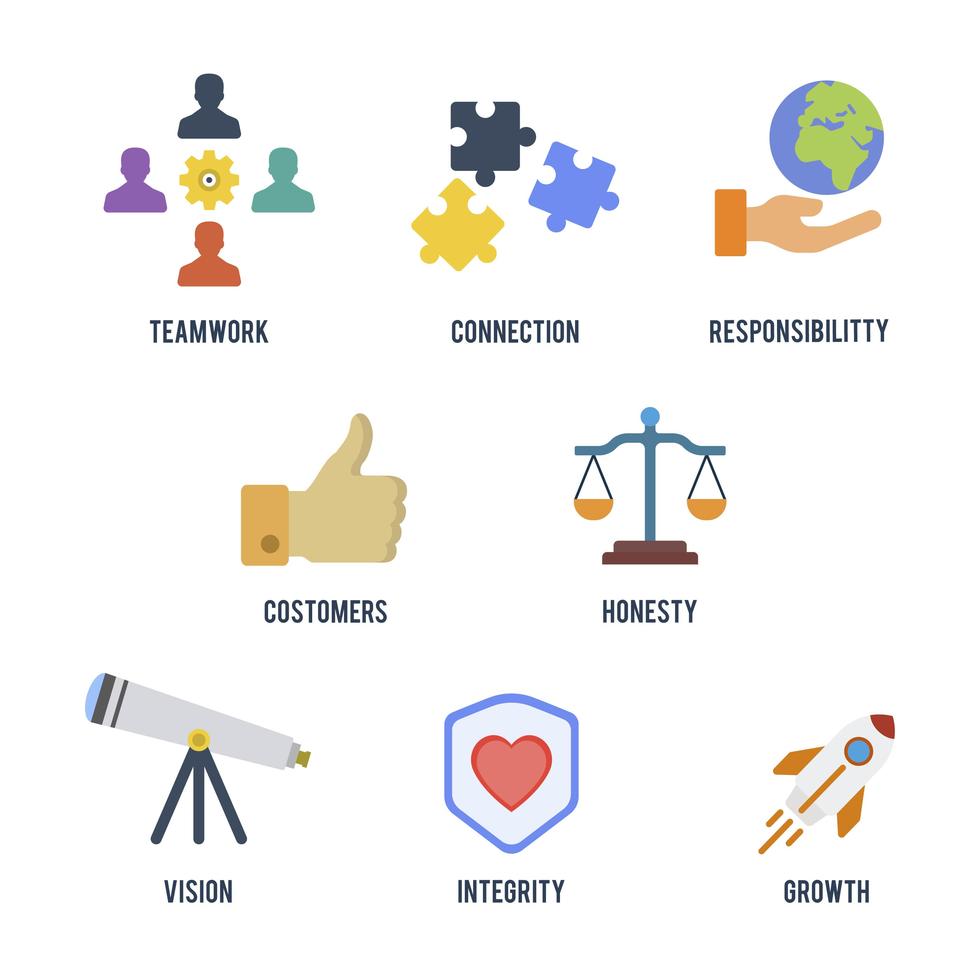 Flat Core Value Vectors 166820 Vector Art at Vecteezy