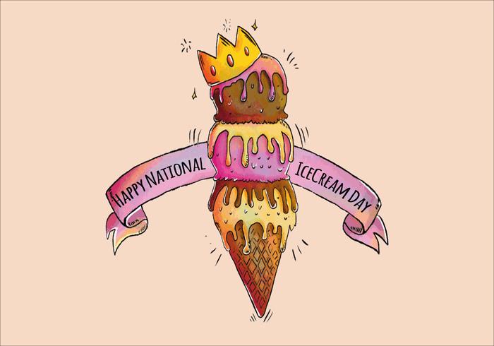 Cute Ice Cream Cone For Ice Cream Day Vector 167099 Vector Art At Vecteezy