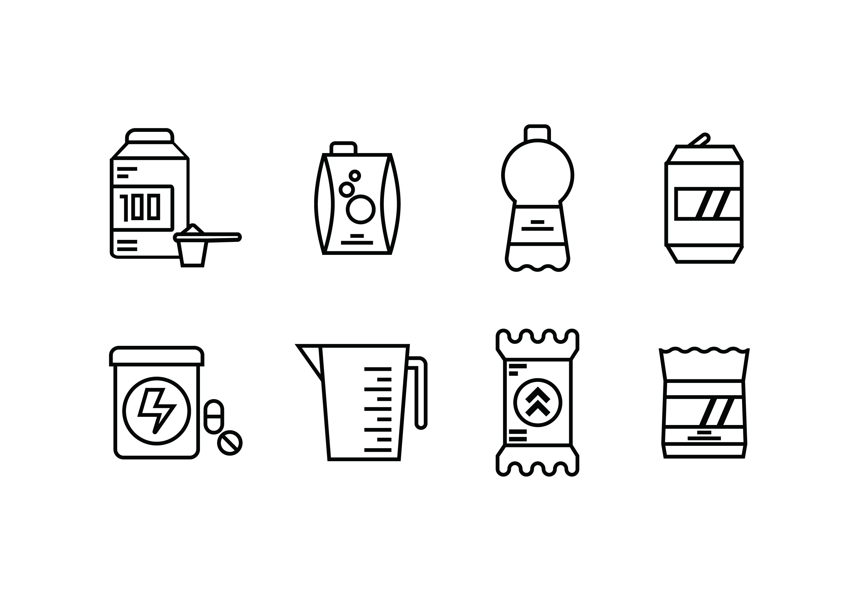 Supplement Set Linear Icon 167558 Vector Art At Vecteezy