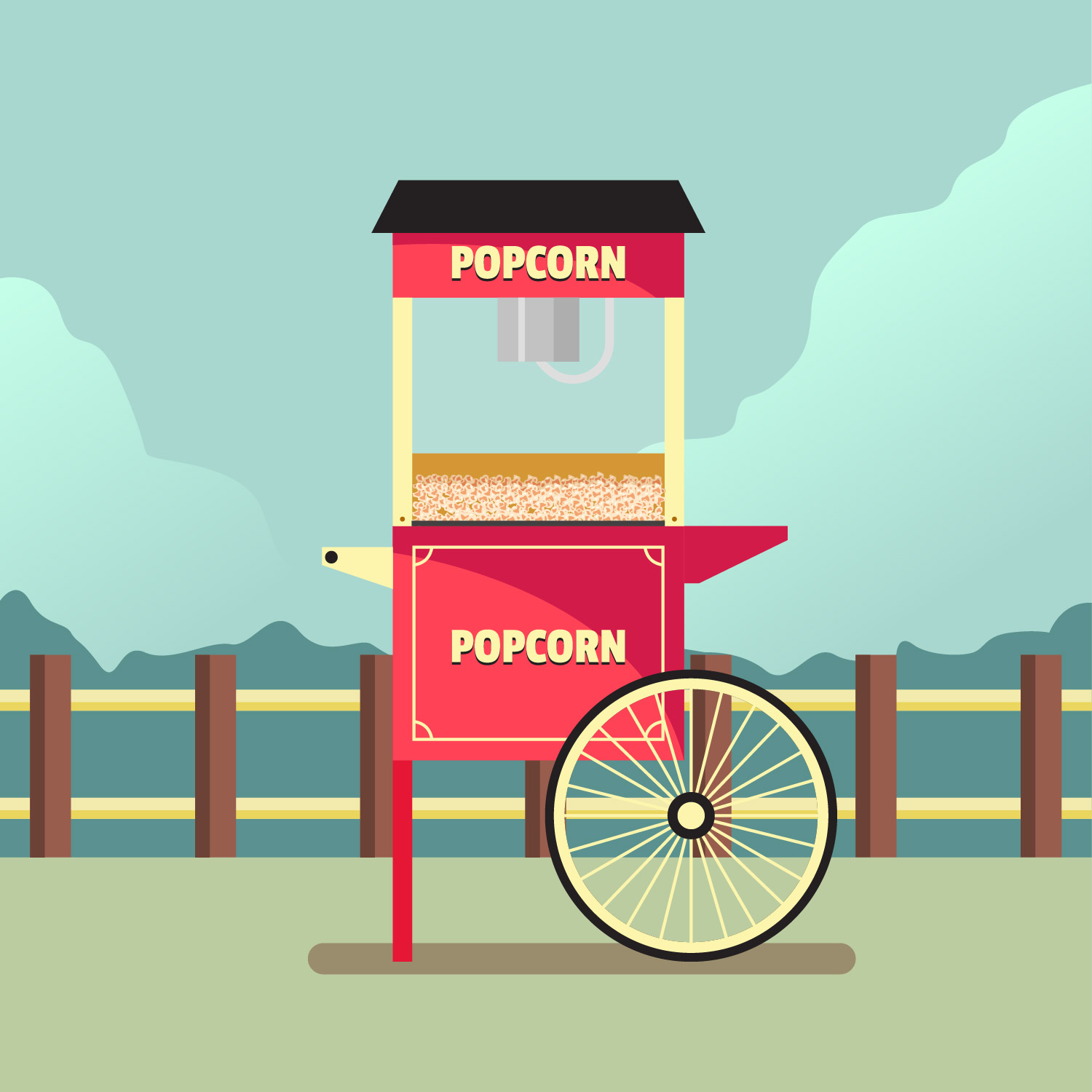 Popcorn Stand Vector Illustration 170596 Vector Art at Vecteezy Popcorn Stand Vector Illustration 170596 Vector Art at Vecteezy