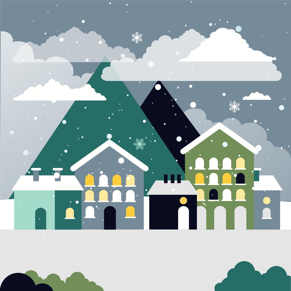 Free Flat Design Vector Christmas Landscape 170765 Vector Art at Vecteezy