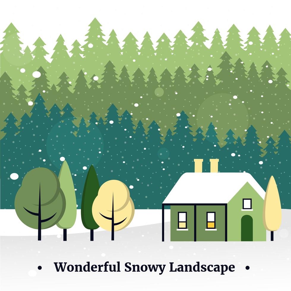 Free Flat Design Vector Christmas Landscape 171192 Vector Art at Vecteezy