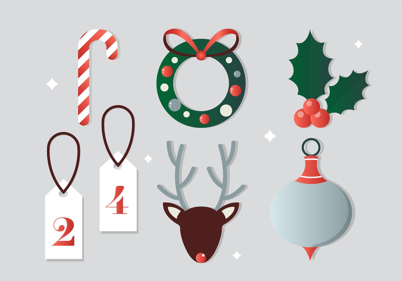 Free Flat Design Vector Christmas Elements 171204 Vector Art at Vecteezy