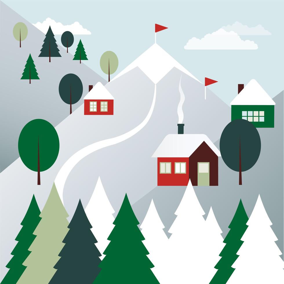 Free Flat Design Vector Christmas Landscape 171205 Vector Art at Vecteezy