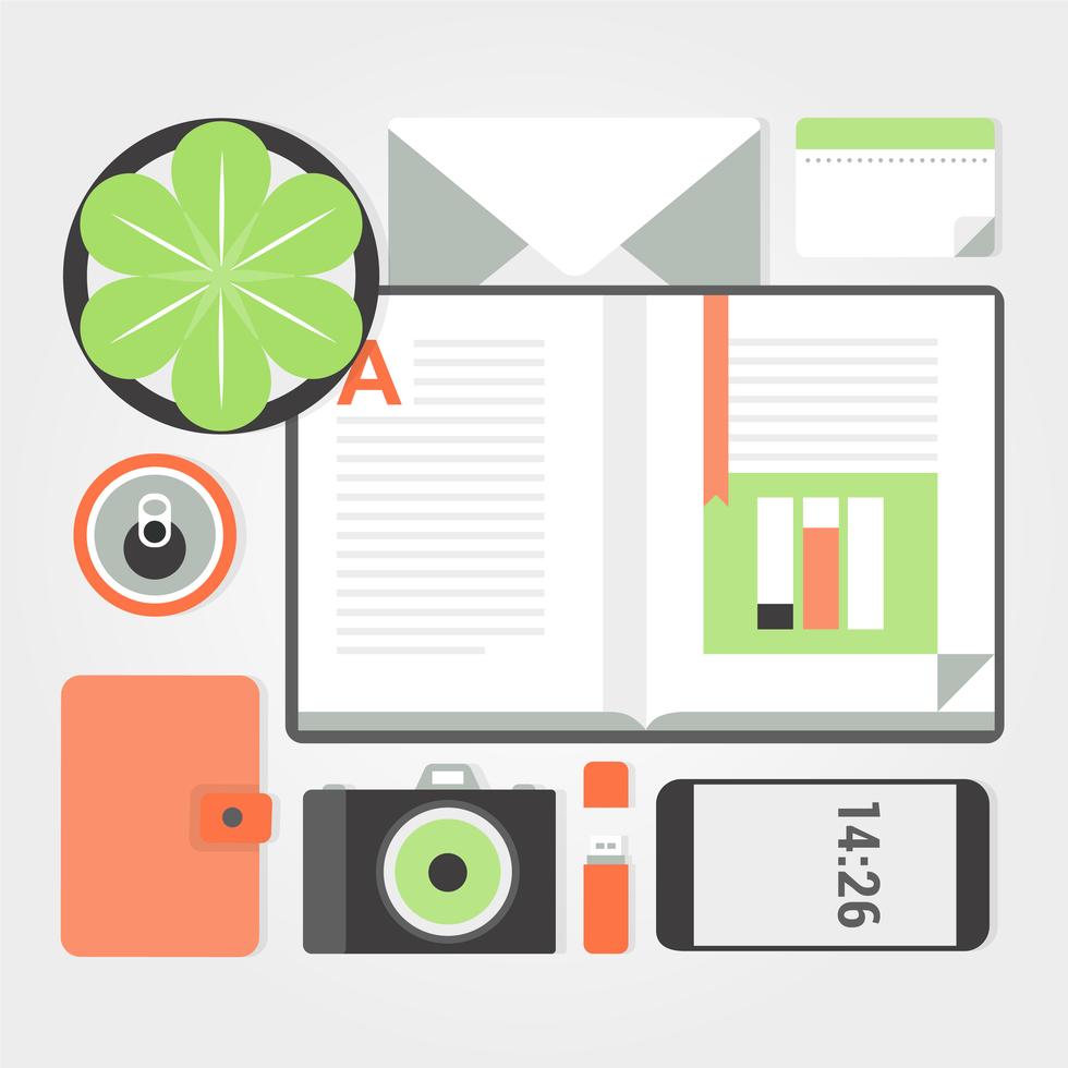 Free Flat Design Vector Office Elements 171246 Vector Art at Vecteezy