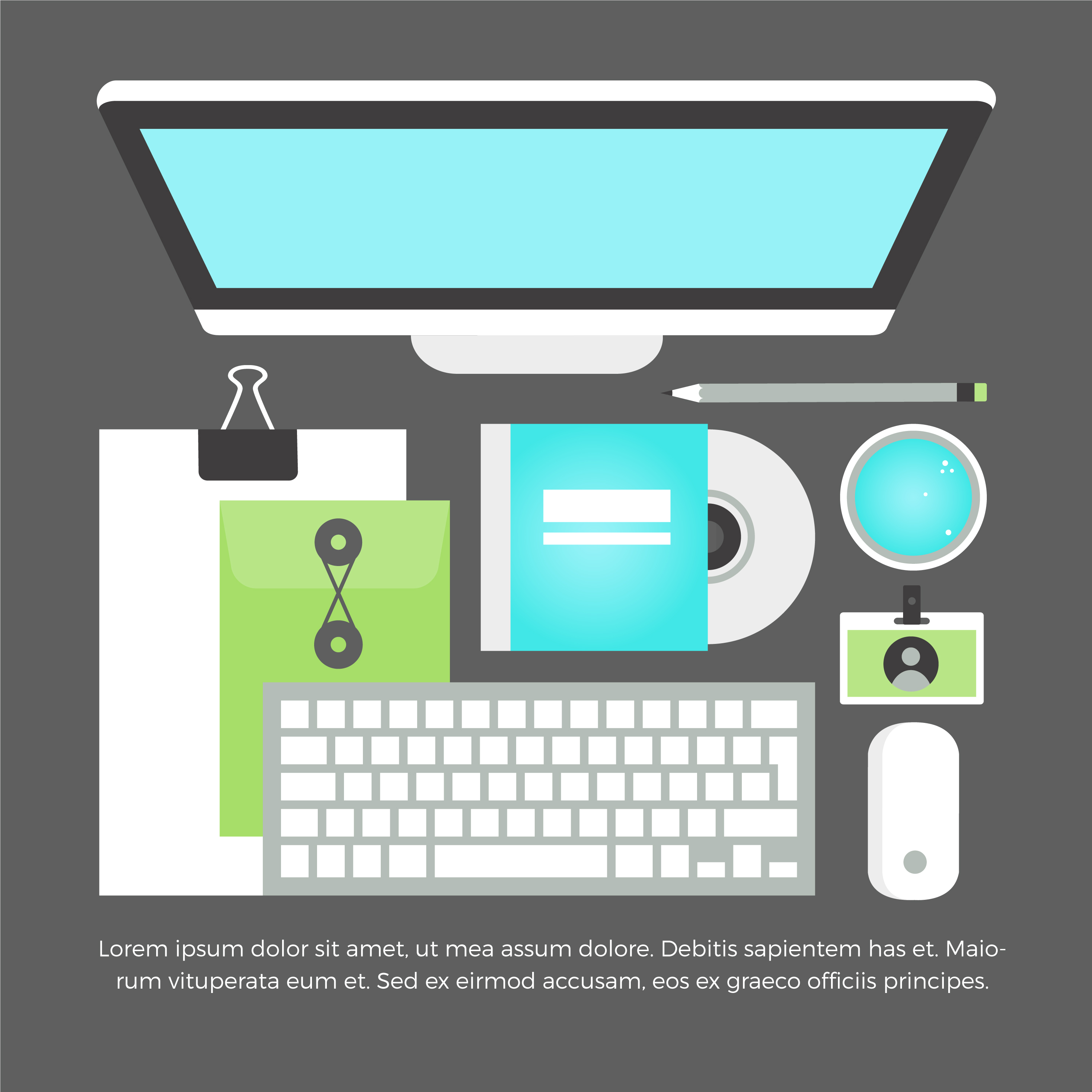 Free Flat Design Vector Home Office Elements 171250 Vector Art at Vecteezy