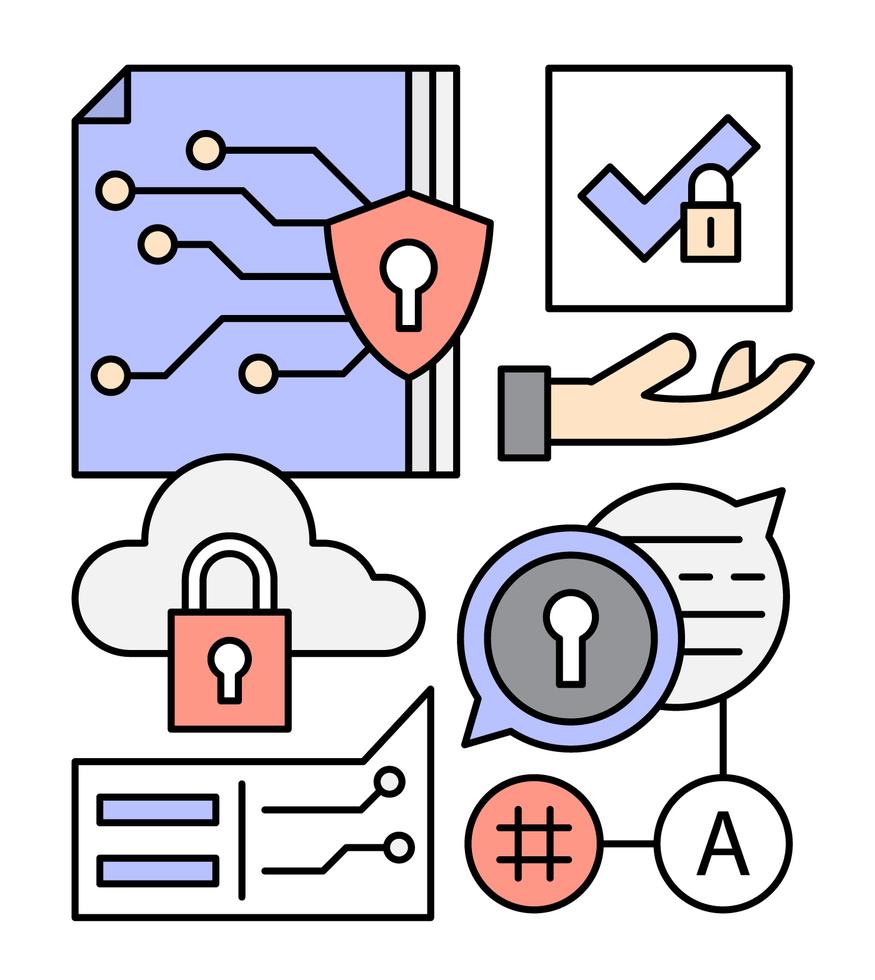 Free Data Networking Elements 171573 Vector Art at Vecteezy