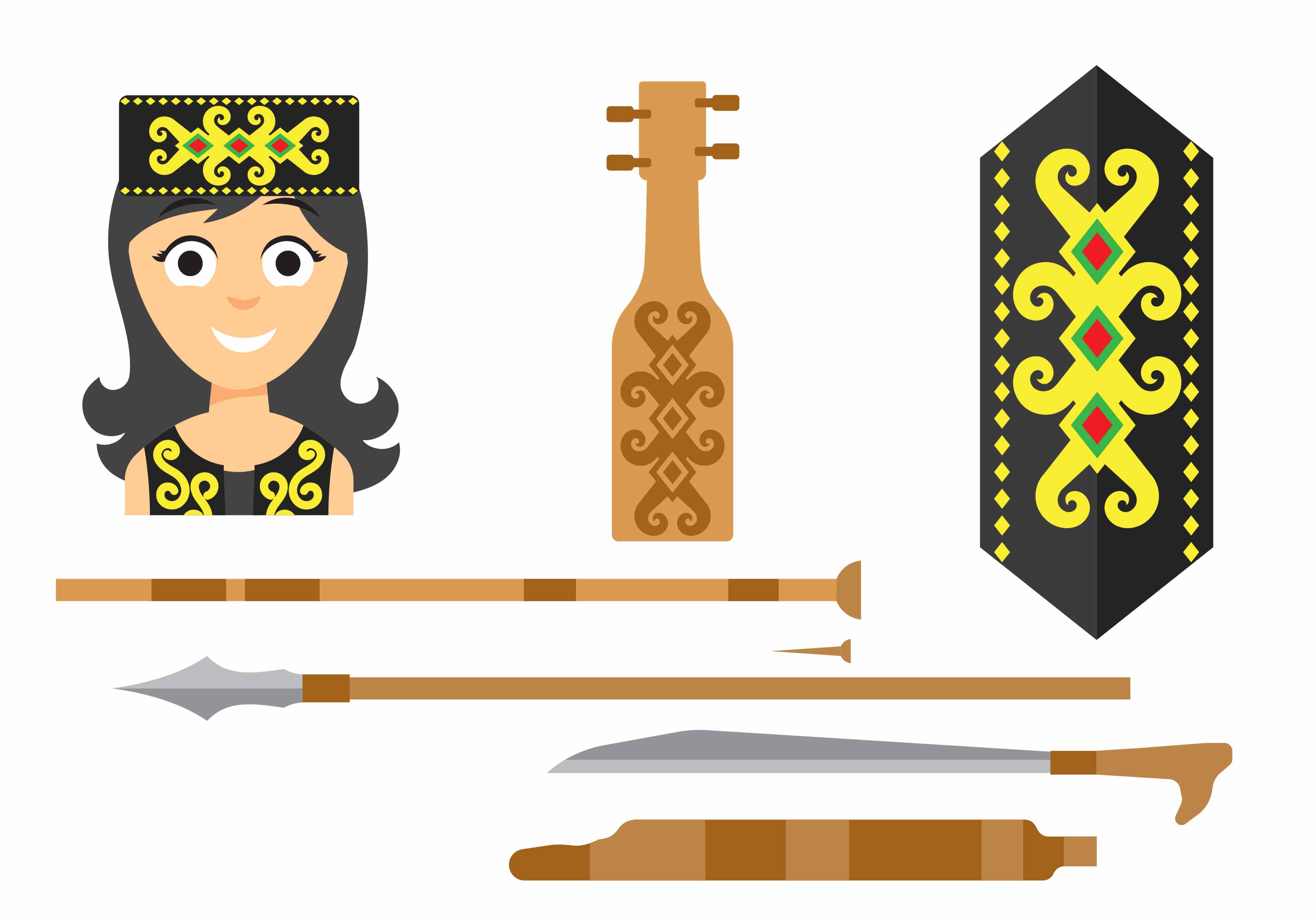 Women Dayak Vector Icons 172000 Vector Art At Vecteezy