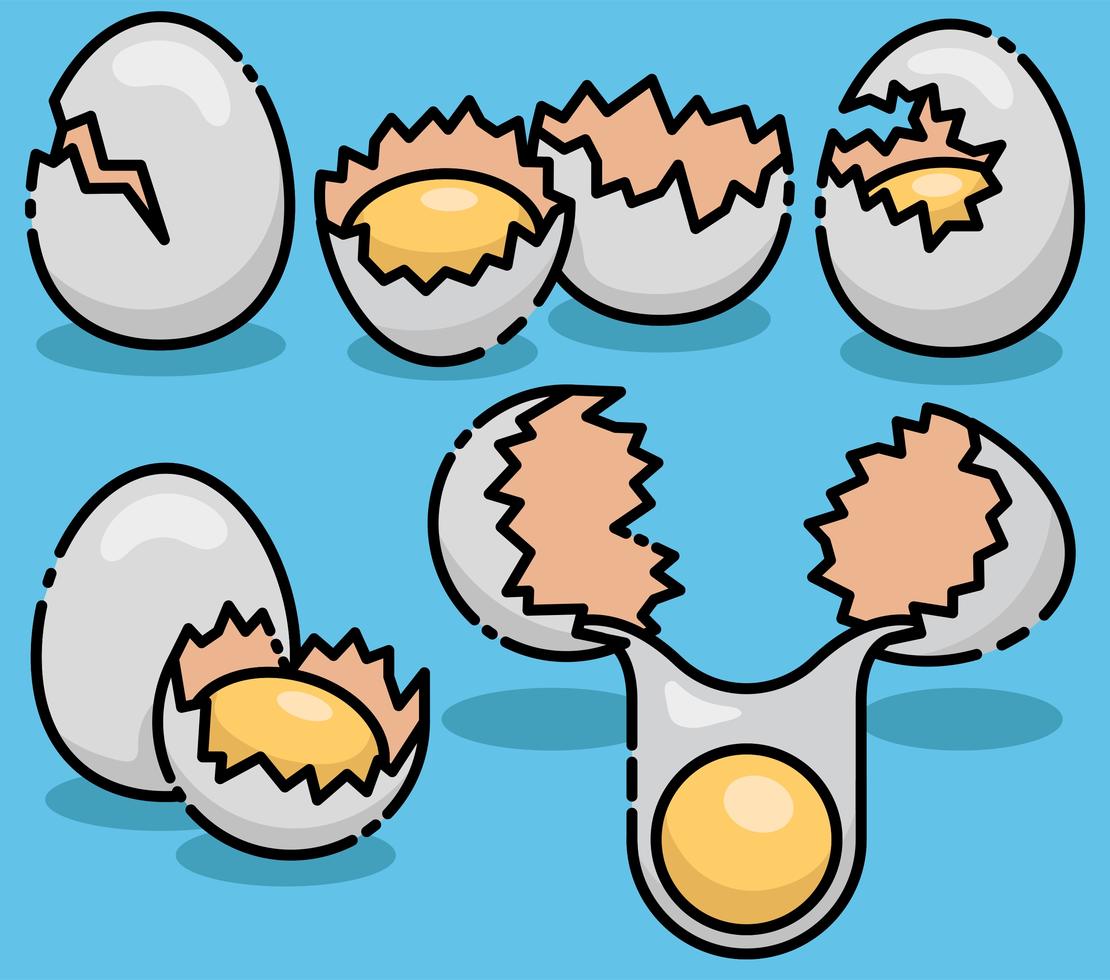 Vector Broken Eggs Set 173178 Vector Art at Vecteezy Vector Broken Eggs Set 173178 Vector Art at Vecteezy