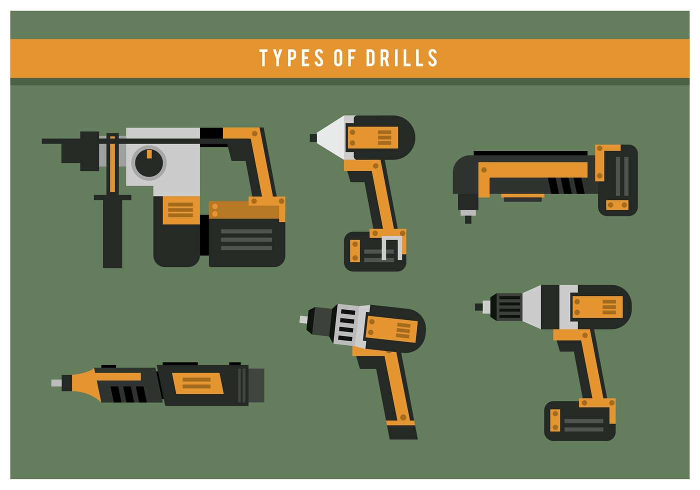 Drill Types Vector 173780 Vector Art at Vecteezy