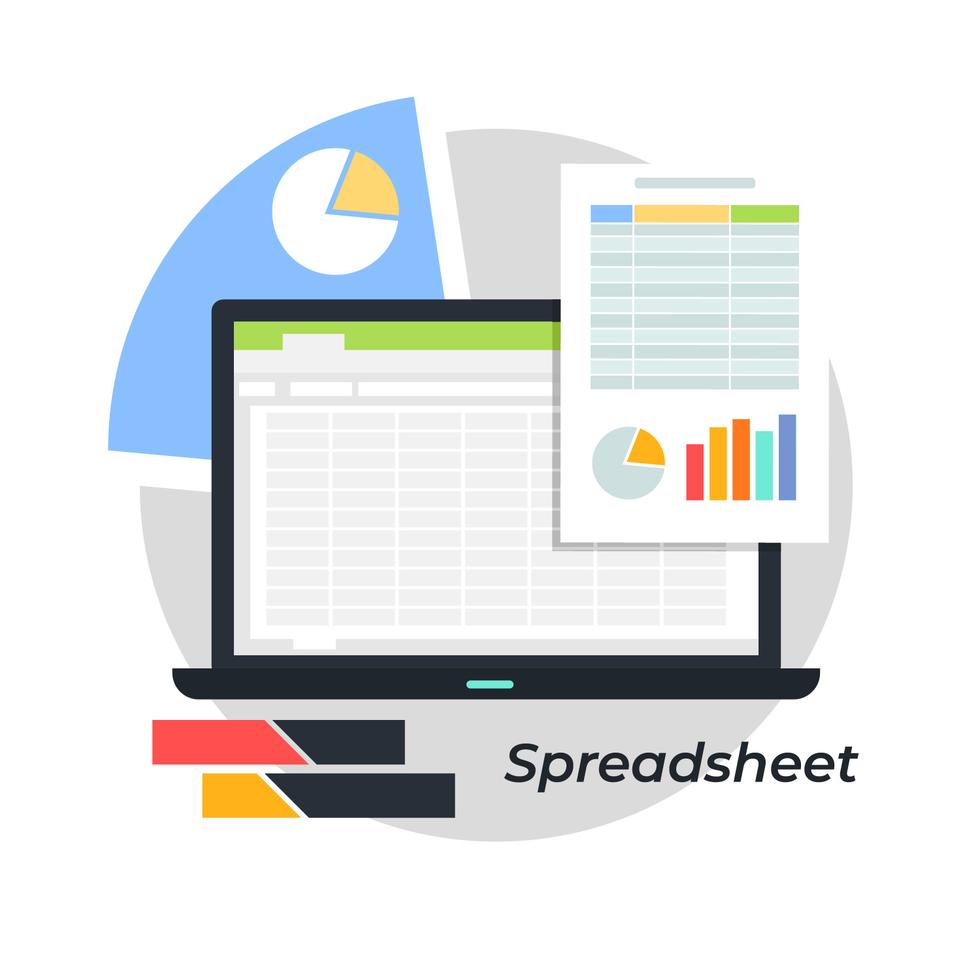 Spreadsheet Document Vector 173834 Vector Art at Vecteezy