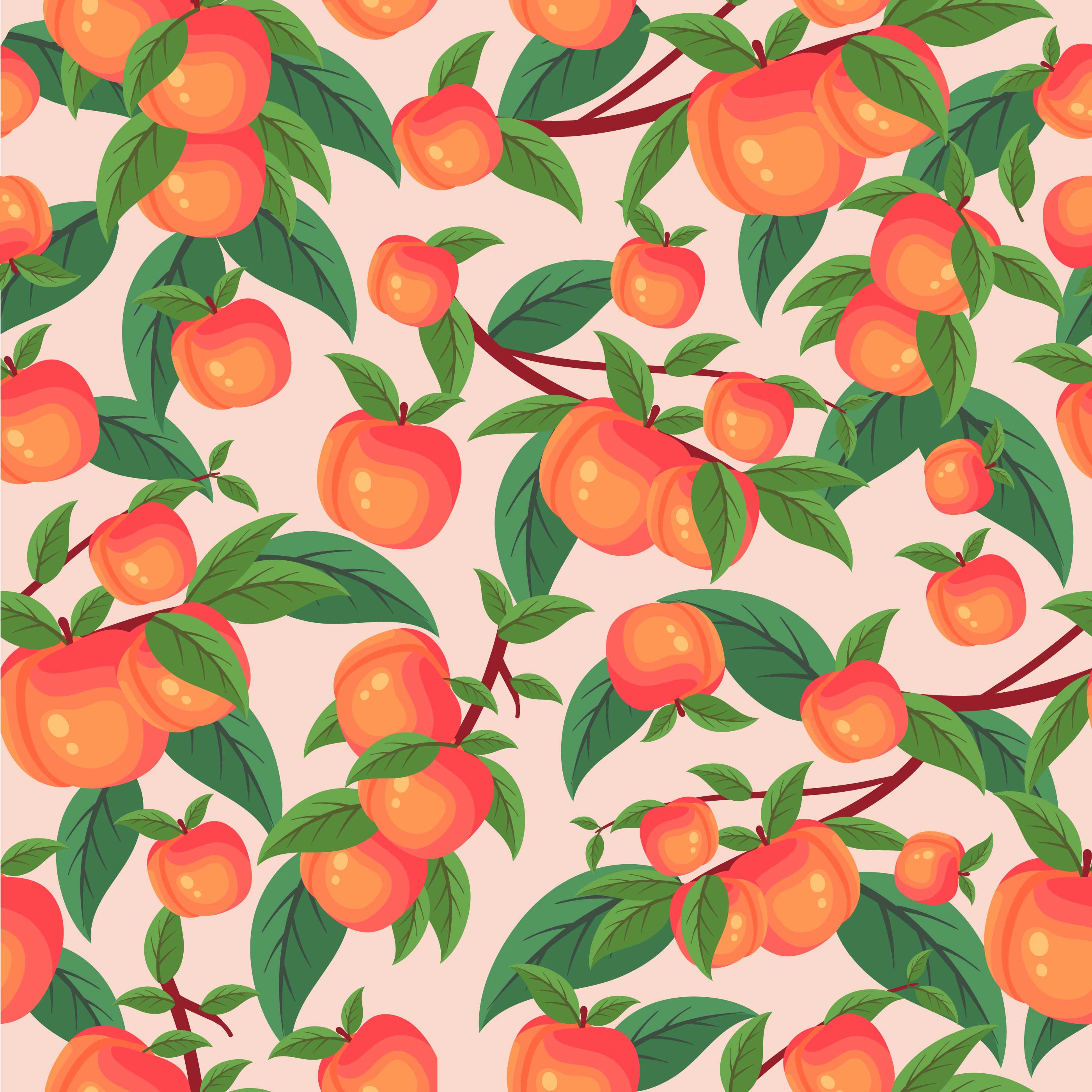 Peach Tree Pattern Wallpaper 174162 Vector Art at Vecteezy