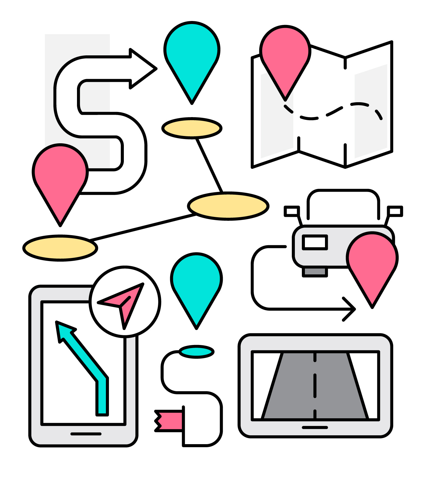 Linear Navigation Icons 174851 Vector Art At Vecteezy