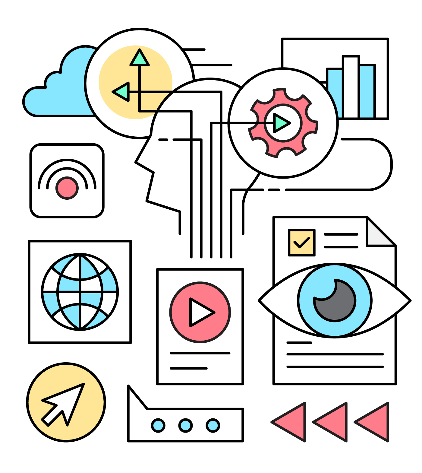 Linear Startup Vector Elements 174854 Vector Art at Vecteezy