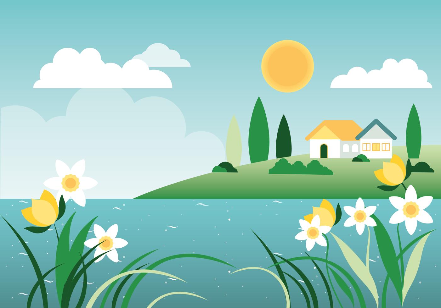 Beautiful Spring Background Illustration 174925 Vector Art at Vecteezy