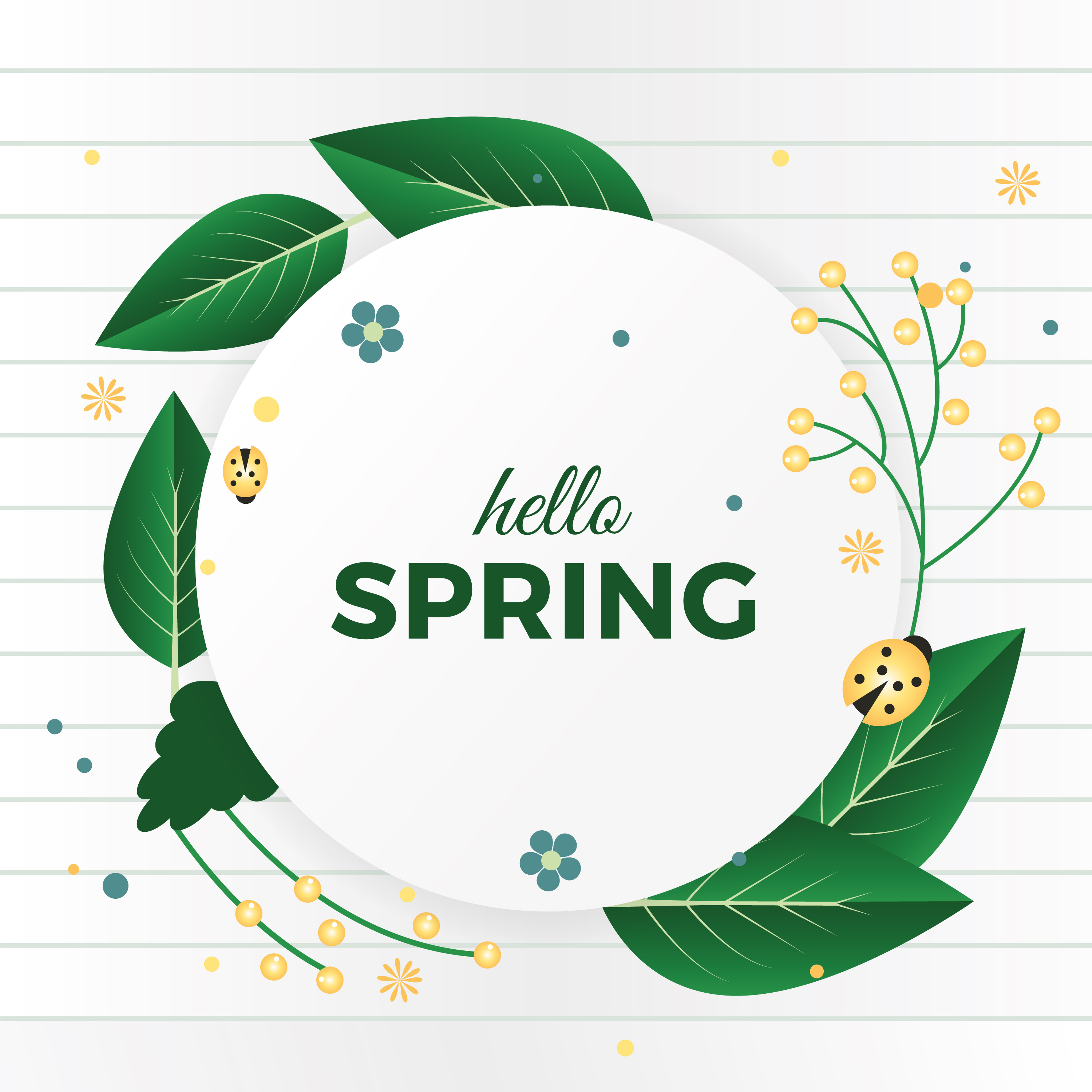 Beautiful Spring Vector Greeting Card 174933 Vector Art at Vecteezy
