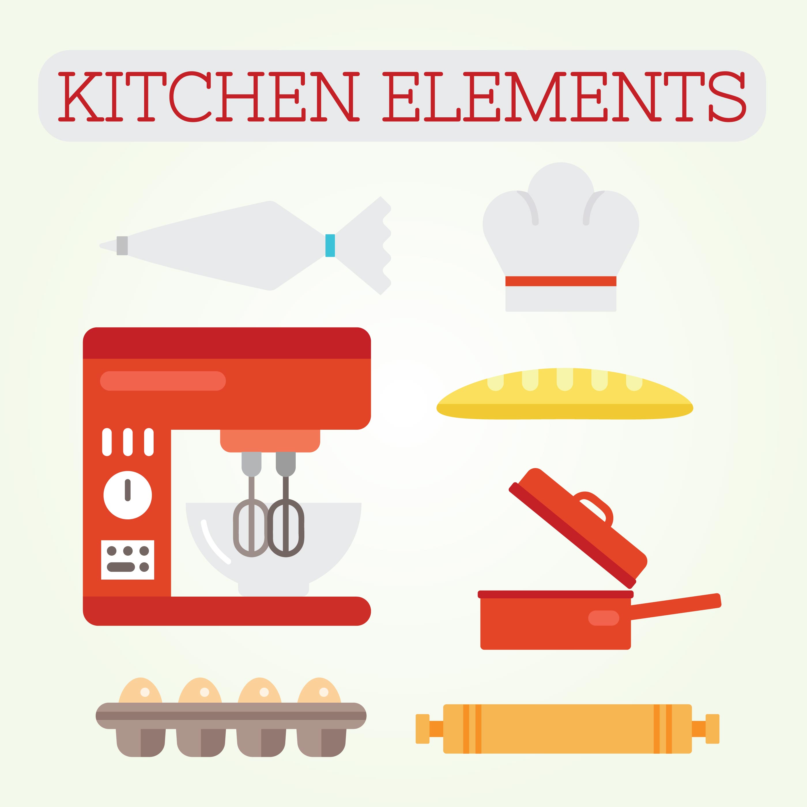 Kitchen Elements Vector 175011 Vector Art at Vecteezy