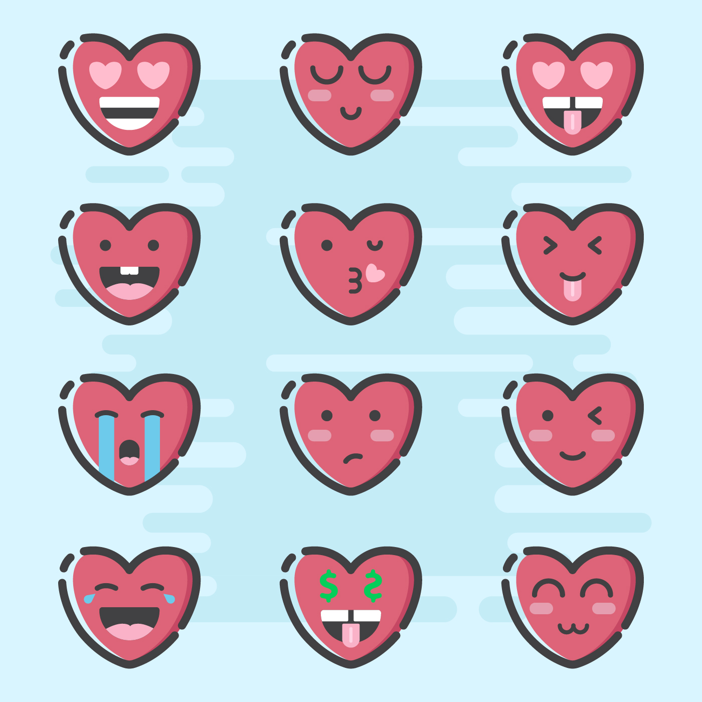 Valentine Day Emoticon Vector 175132 Vector Art at Vecteezy