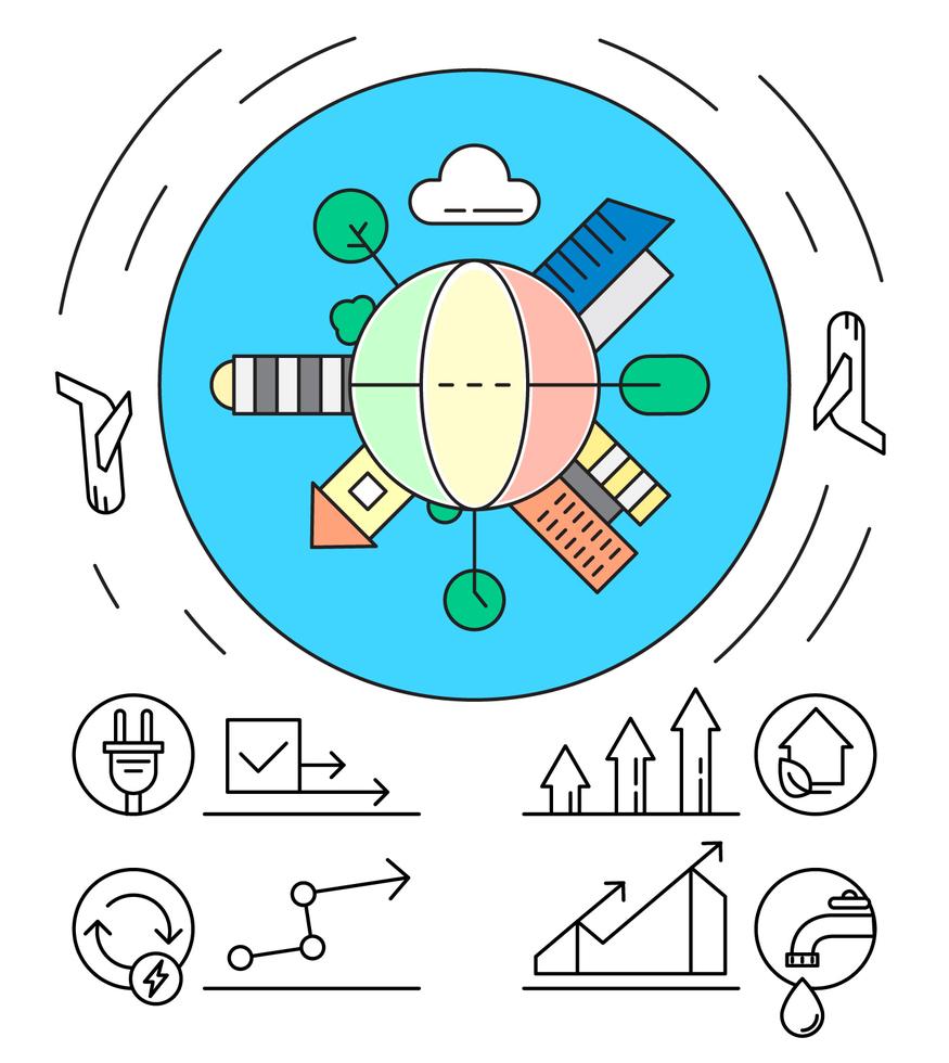 Linear Environmental Vector Elements 175220 Vector Art at Vecteezy