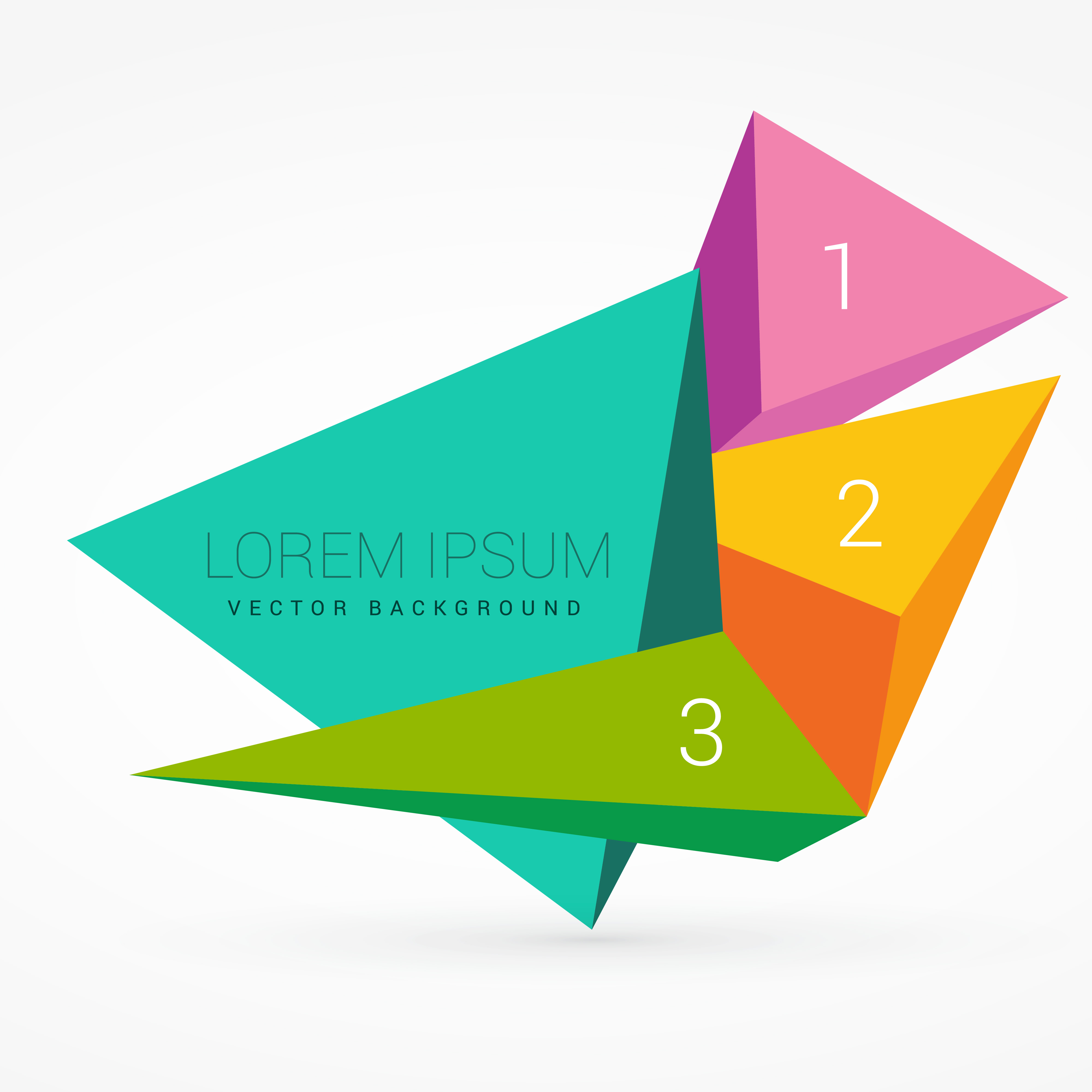 vector 3d triangle shapes with numbers - Download Free Vector Art ...