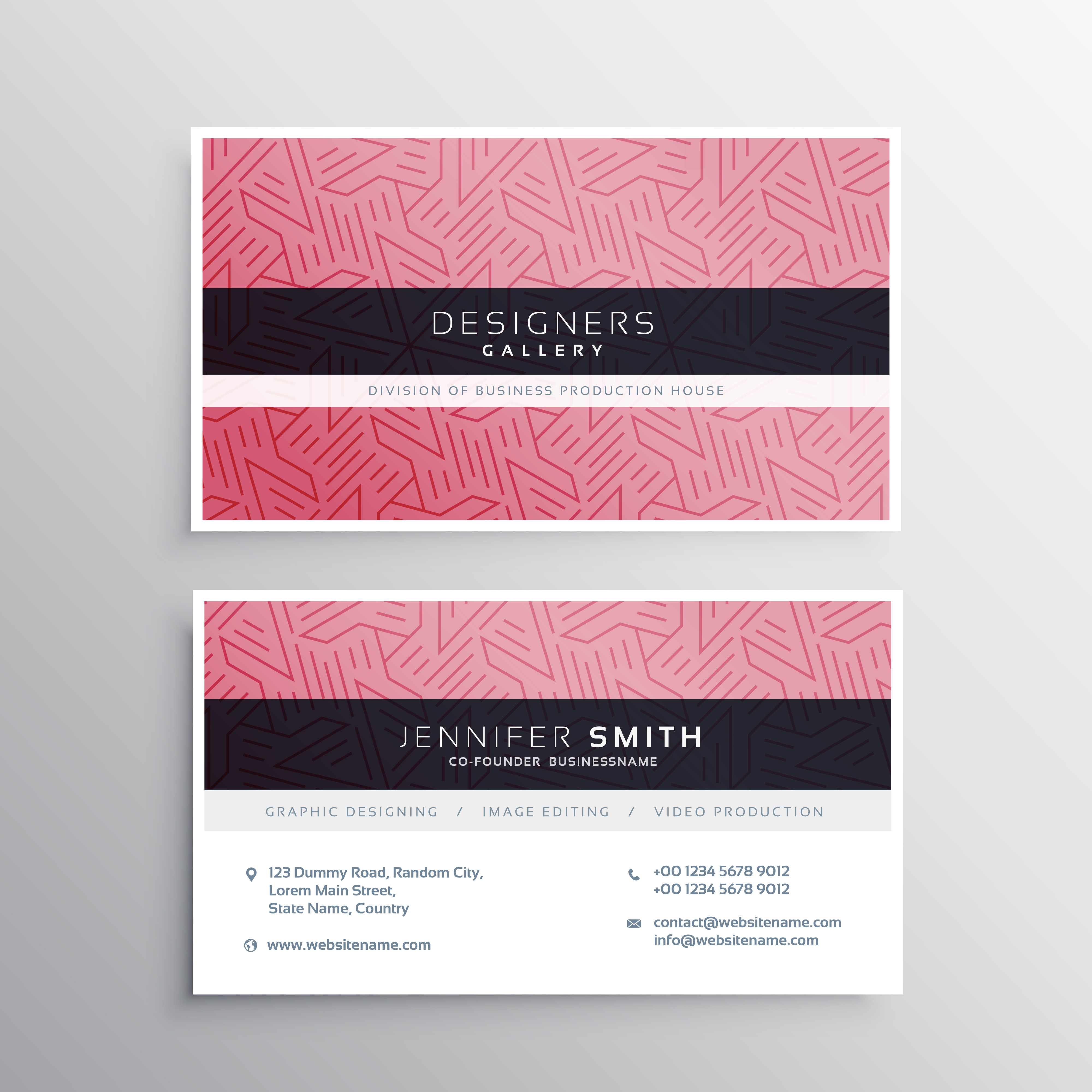 Pink Business Card Template