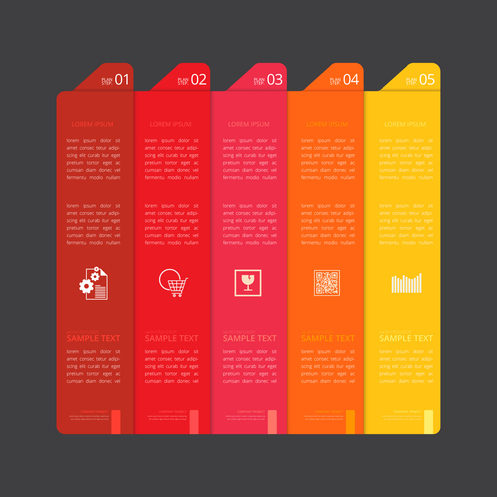 Vector Infographic Index Paper with Black Background Template. 180949 ...