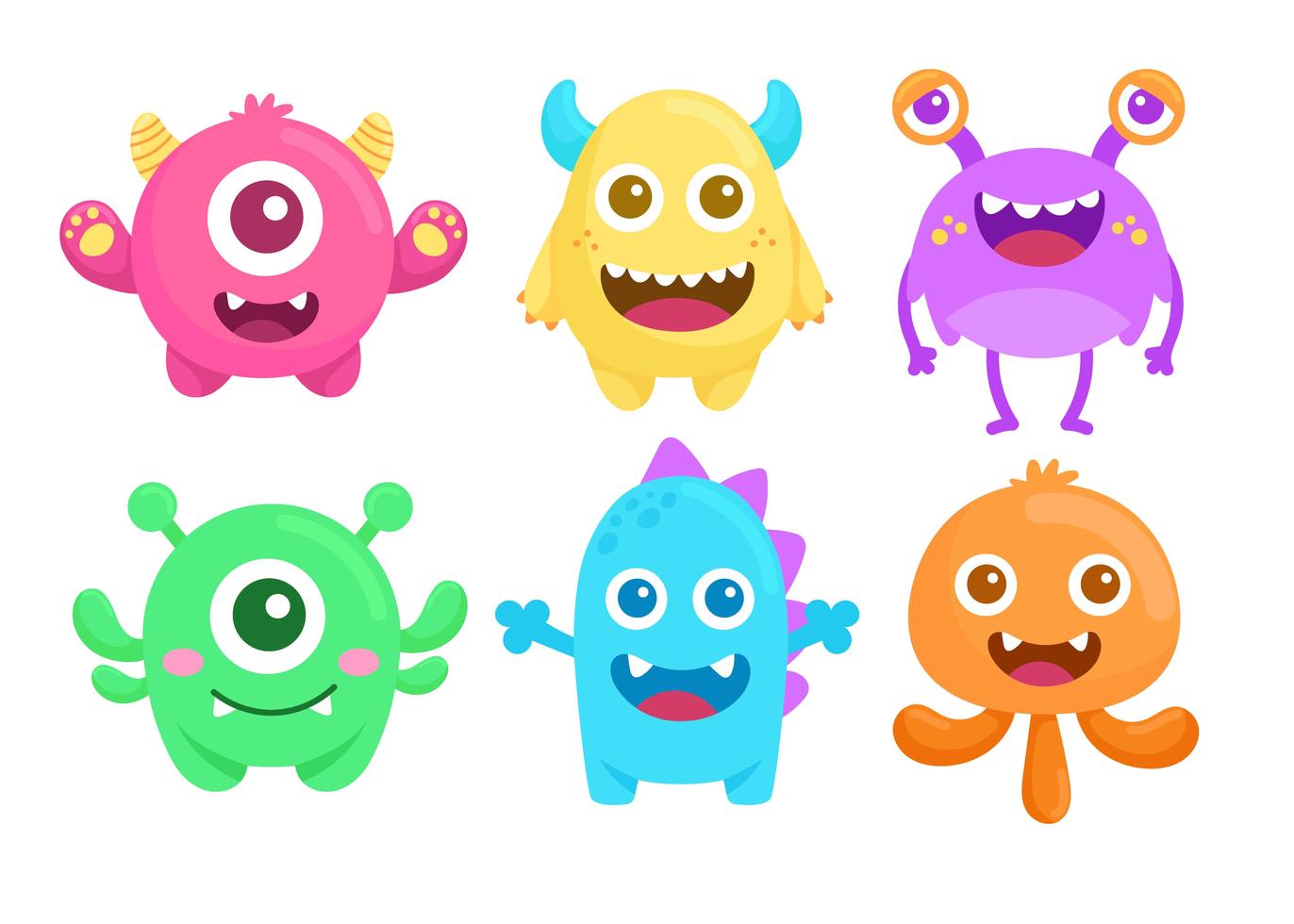 Monstres mignons - Telecharger Vectoriel Gratuit, Clipart Graphique ...