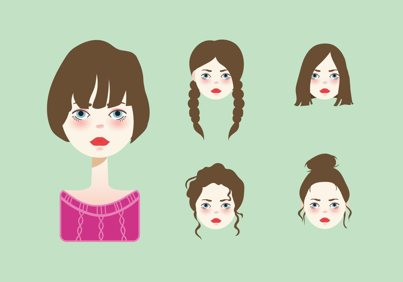 Girl Hairstyle Vector 181636 Vector Art At Vecteezy