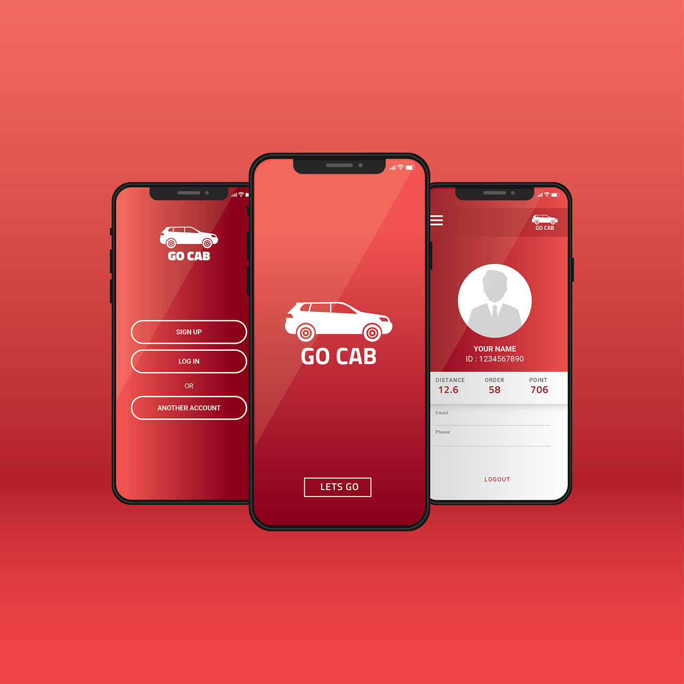 Mobile App Gui Online Taxi Vector 181782 Vector Art At Vecteezy