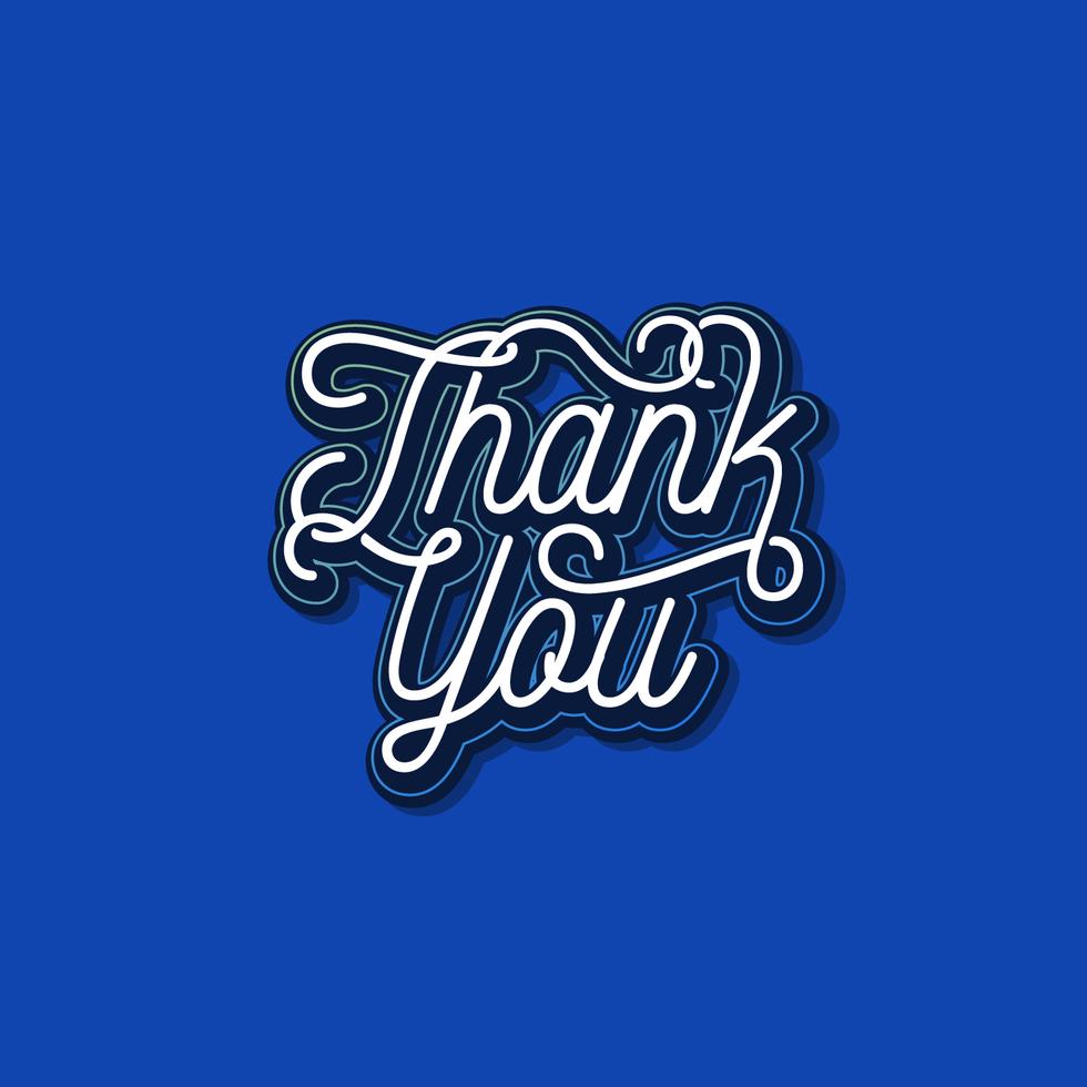 Custom Thin Script Thank You Typography Vector 182433 Vector Art at ...